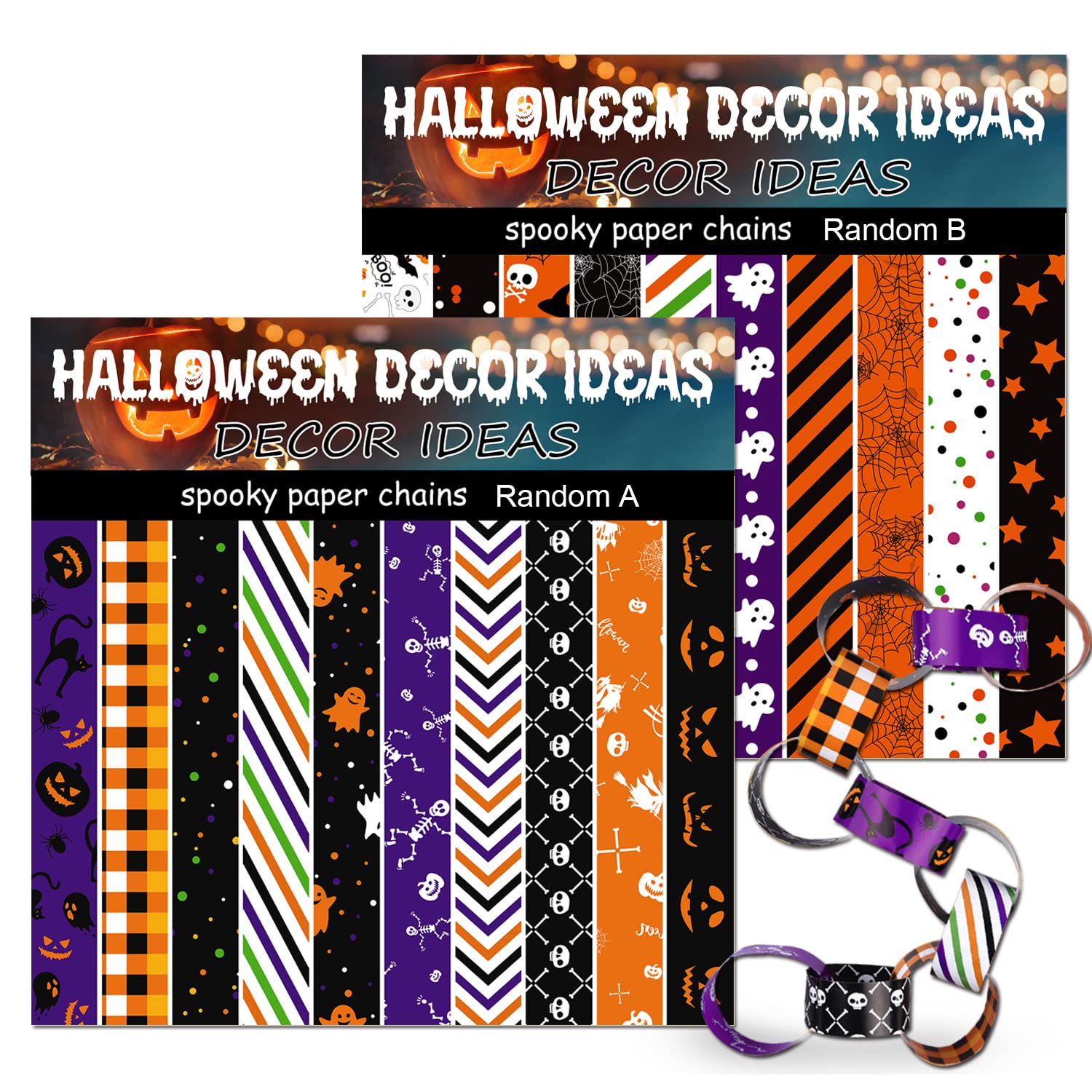 MIAHART Halloween Paper Chains 300 Links Halloween Theme Paper Craft ...