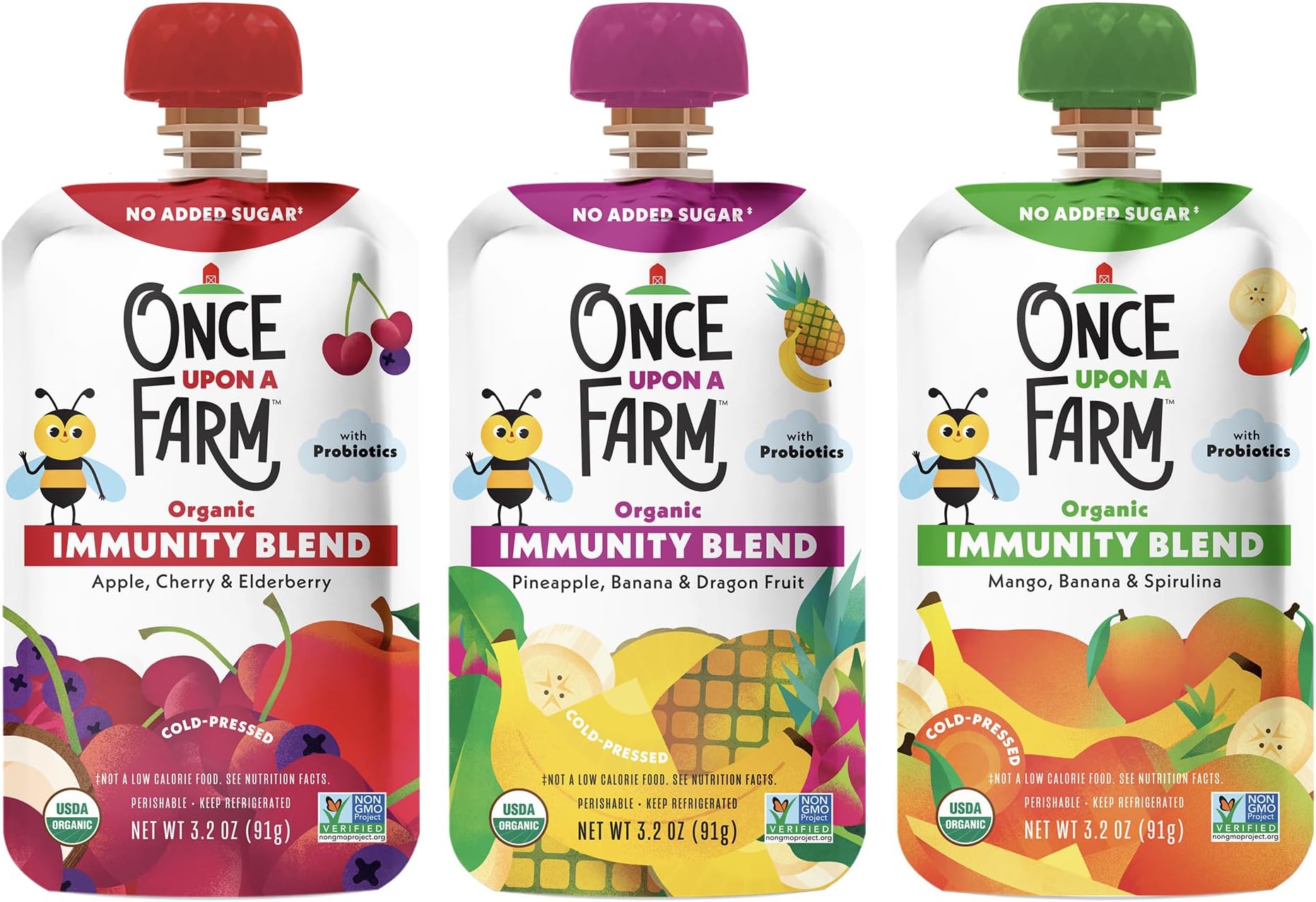 Amazon.com: Once Upon a Farm | Organic Immunity Blend | Mango Banana ...