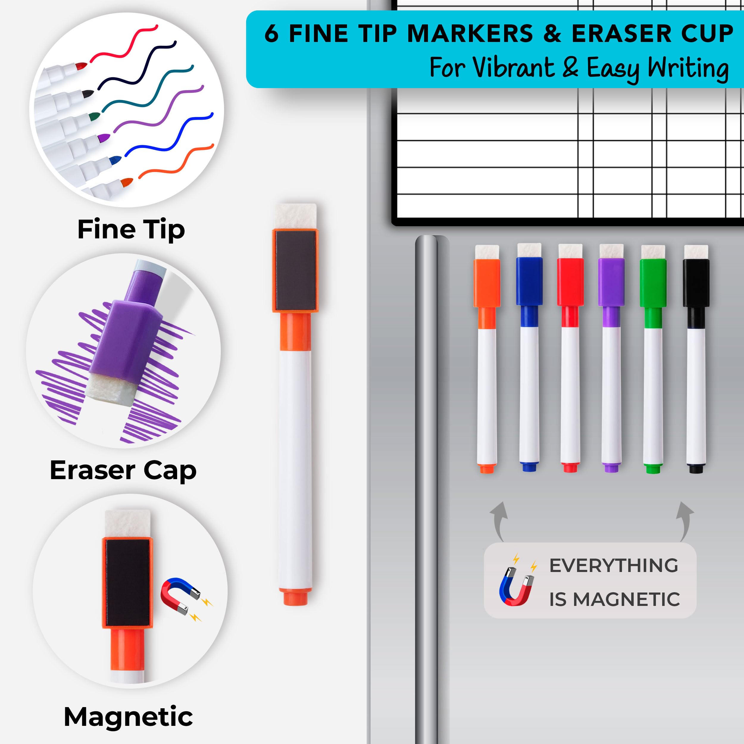 Snapklik.com : Magnetic Chore Chart Dry Erase Whiteboard Set - Pocket ...