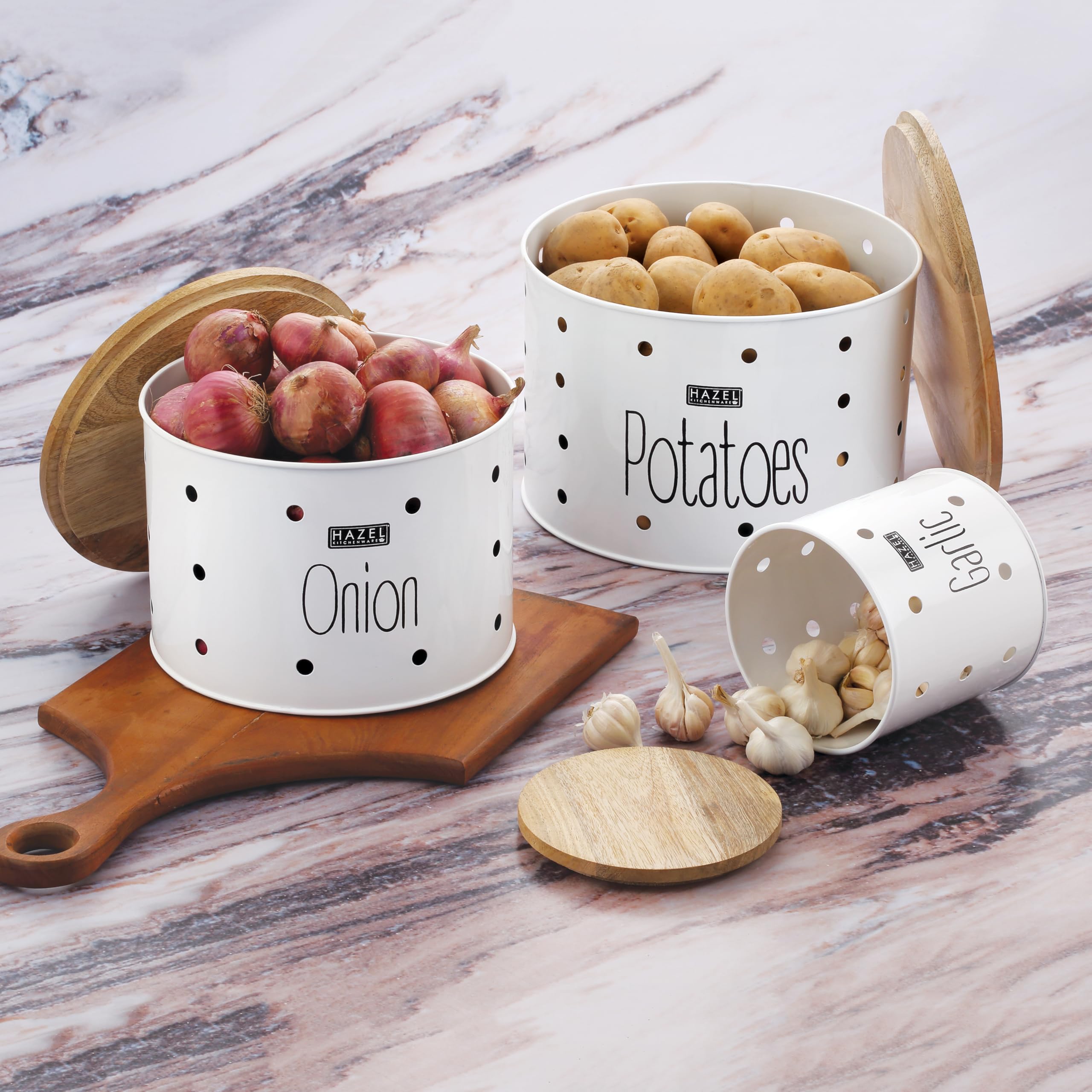 Snapklik.com : Hazel Onion Potato Garlic Storage Kitchen Container Food ...