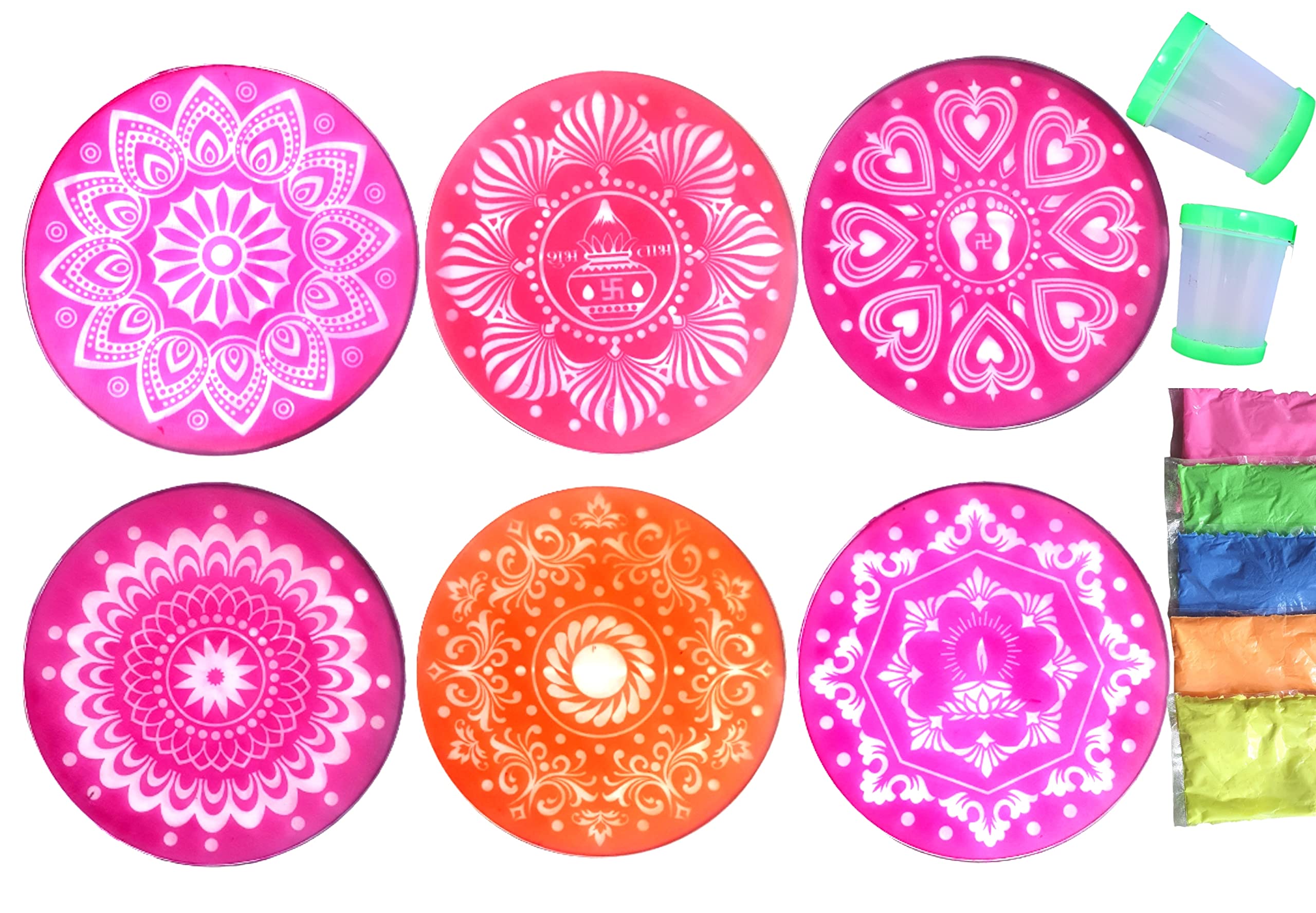 Buy Generic Rangoli Tool kit-6 Round Rangoli Making Stencils (Jali 12 ...