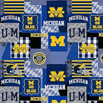 Amazon.com: Officially Licensed University of Michigan Minky Fabric ...