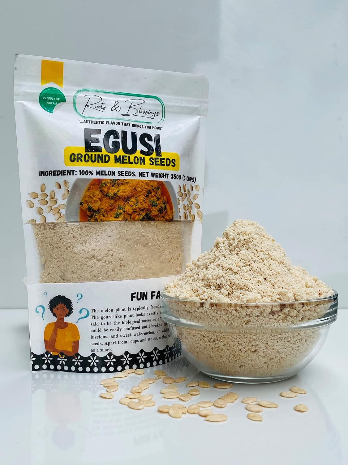 Amazon.com : Roots and Blessings Egusi Ground Melon Seeds|Neri | 100% ...