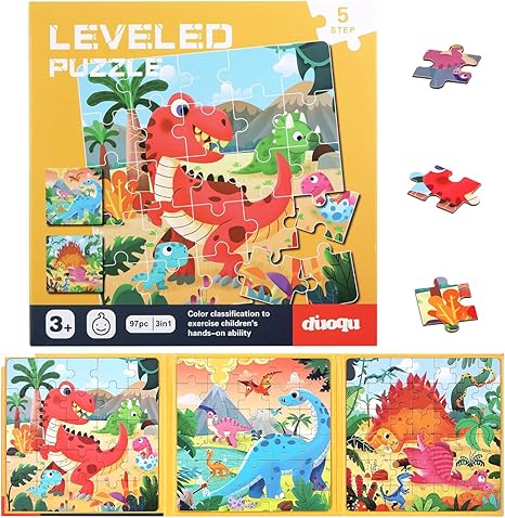 Zocipro Dinosaur Magnetic Puzzles for 3-6 Year Olds, 3-in-1 Dinosaur ...