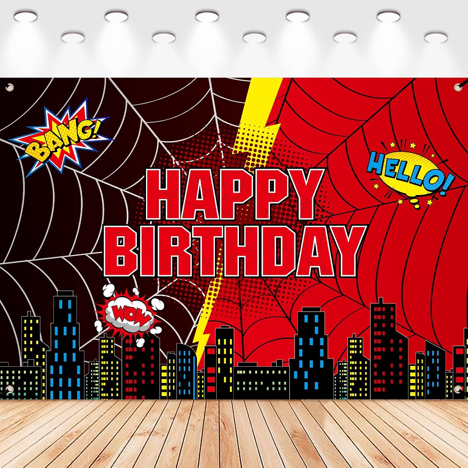 Amazon.com : 5 * 3ft Red Spider Web Birthday Party Decorations Supplies ...