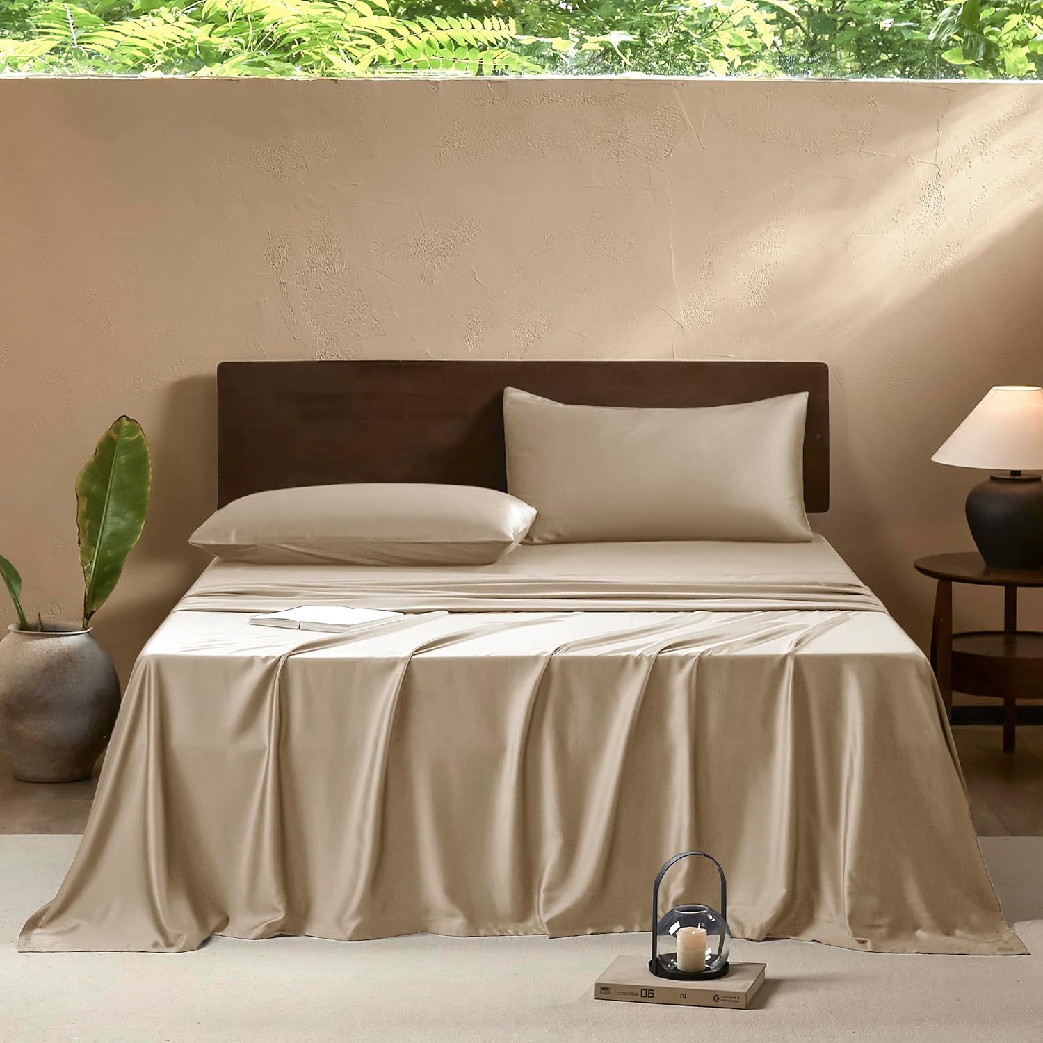 Amazon.com: EVERLY King Sheets Set,Luxuriously 400 Thread Count Organic Viscose Derived from ...