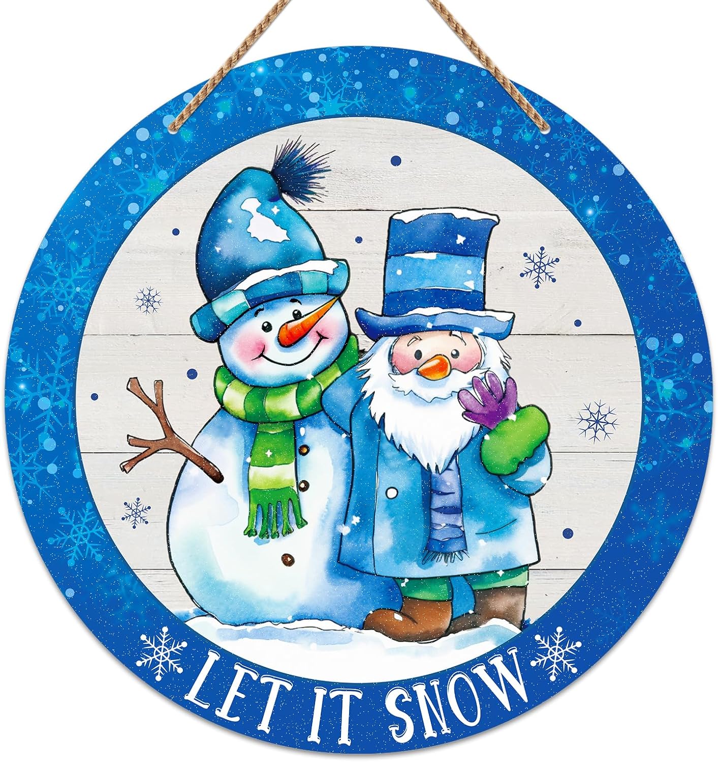 Amazon.com: SICOHOME Winter Welcome Door Sign for Front Door 12" Let It ...