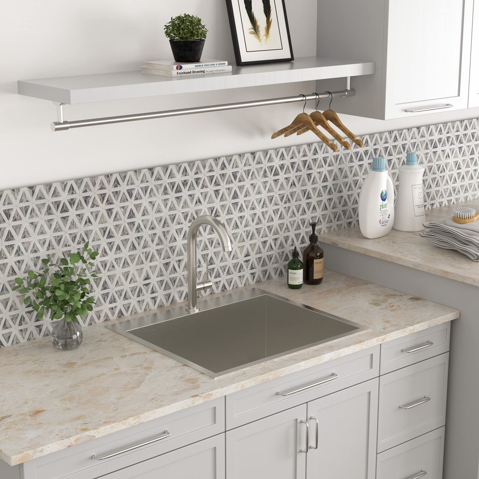 Snapklik.com : 25 Inch Laundry Sink - Kichae 25x22 Kitchen Sink Drop In ...