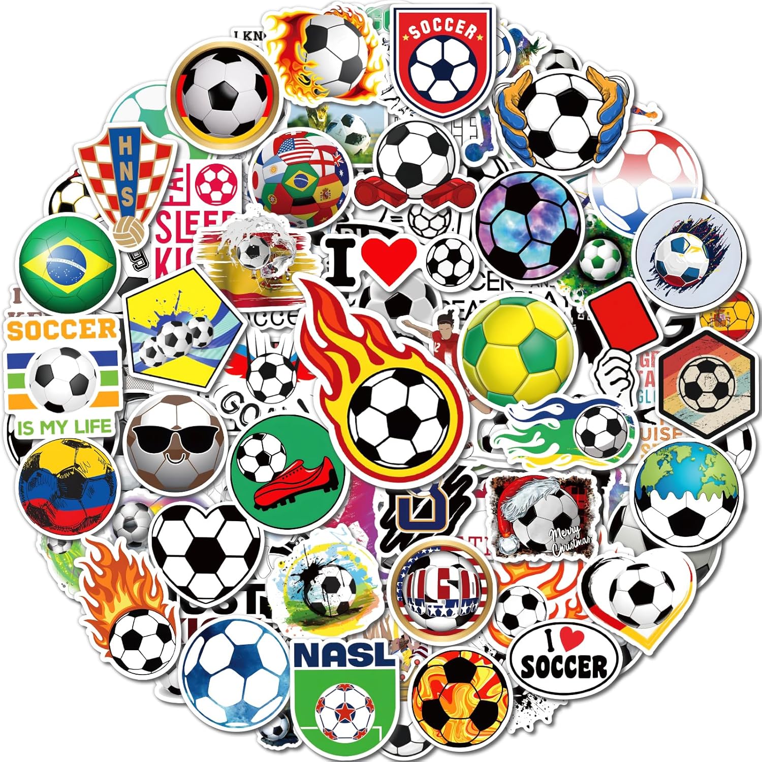Amazon.com: Benresive 100 Pcs Soccer Stickers for Kids, Sport Stickers ...