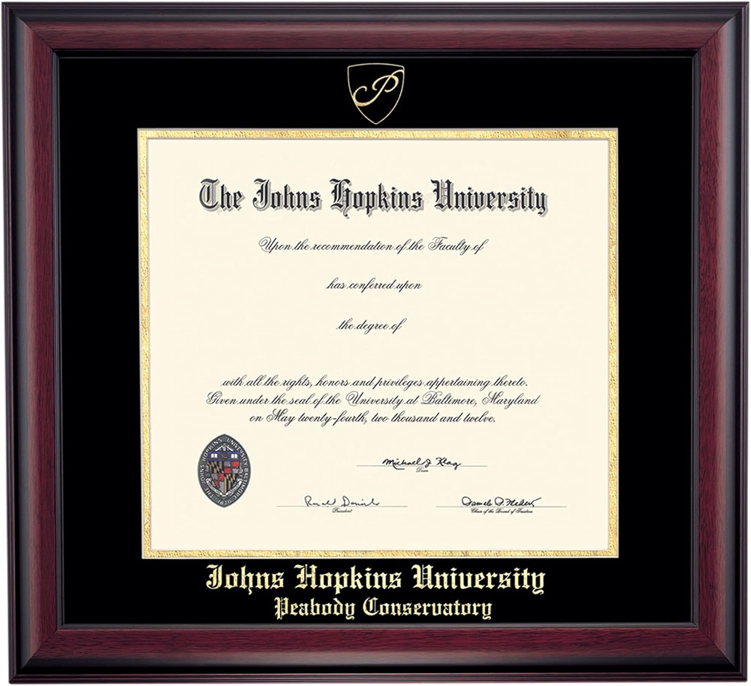 Amazon.com - OCM DiplomaDisplay Traditional Frame for Johns Hopkins ...