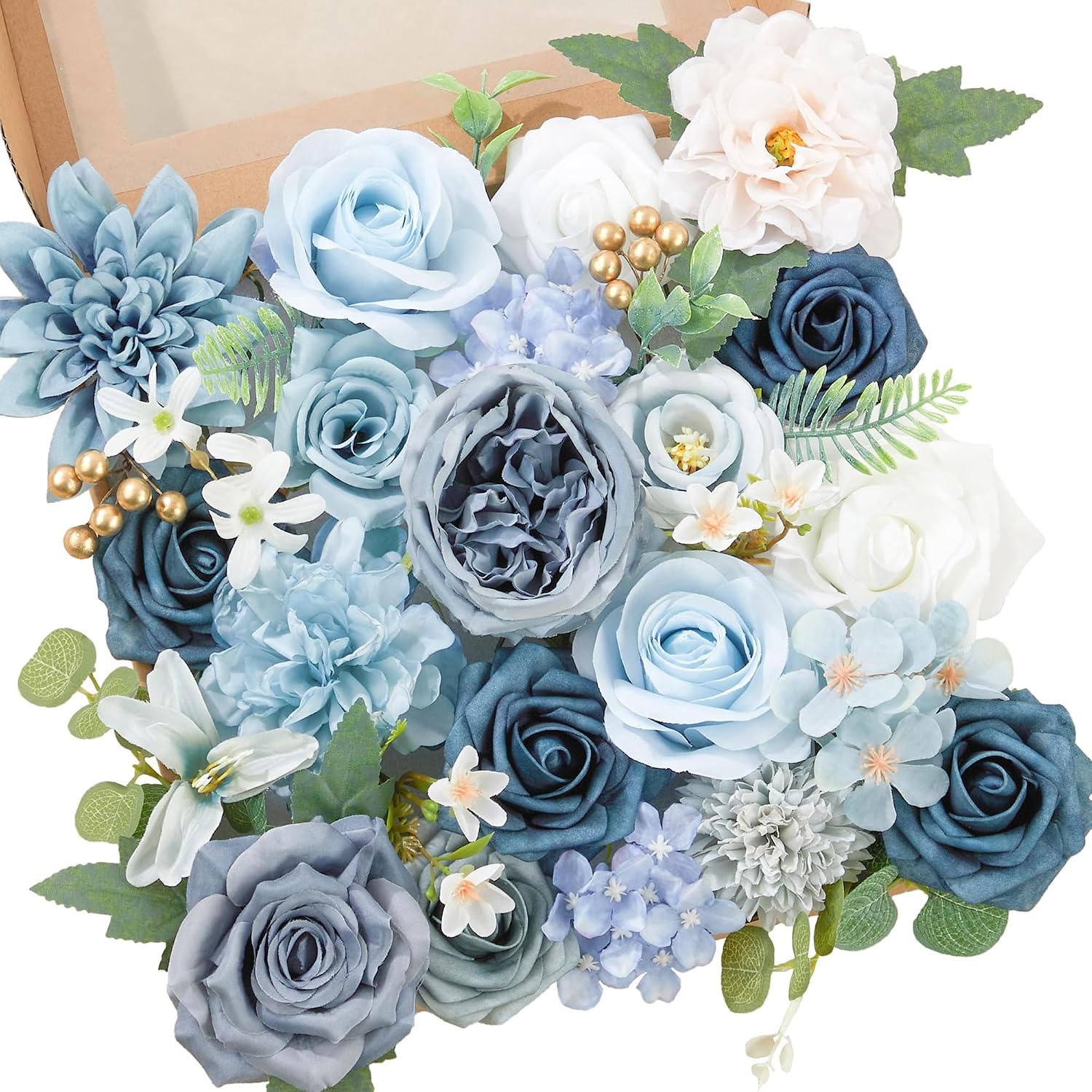 Amazon.com: LLFFZYQ 32pcs Artificial Flowers Mix Silk Flowers & Foliage ...