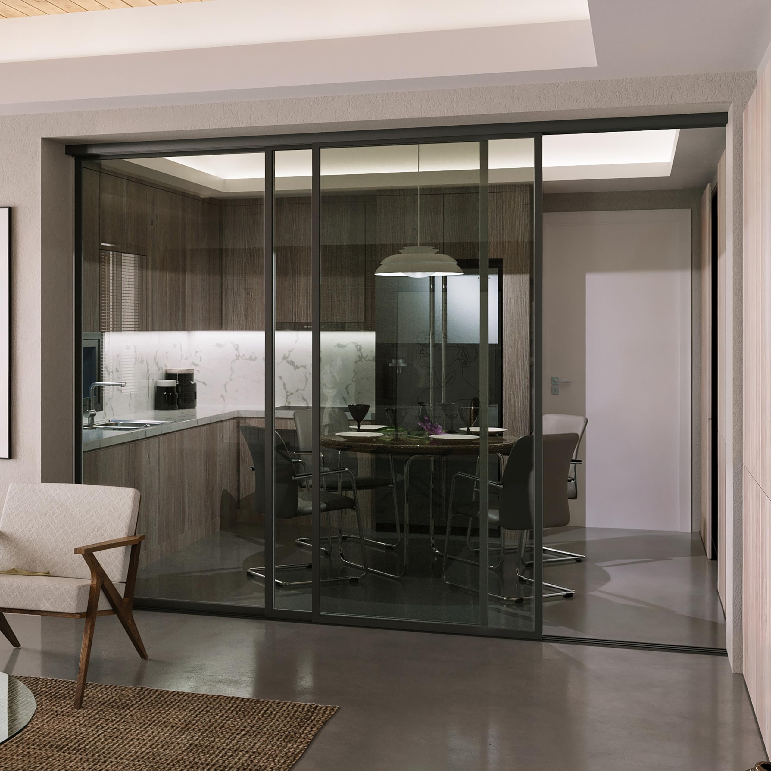 Amazon.com - Doors 55 Glass Room Divider Panel and Partition Wall ...