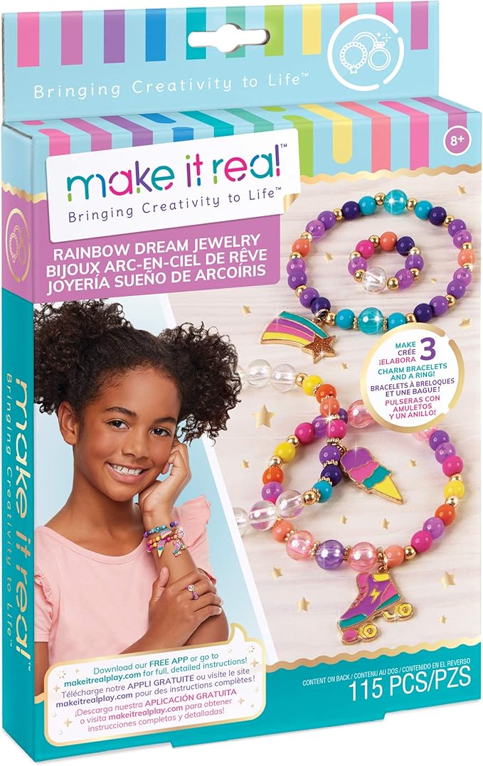 Amazon.com: Make It Real: Rainbow Dream Jewelry Kit - Create 3 Unique ...