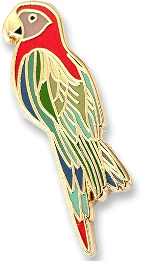 Amazon.com: Colorful Parrot Enamel Pin – Tropical Bird Lapel Pin for ...