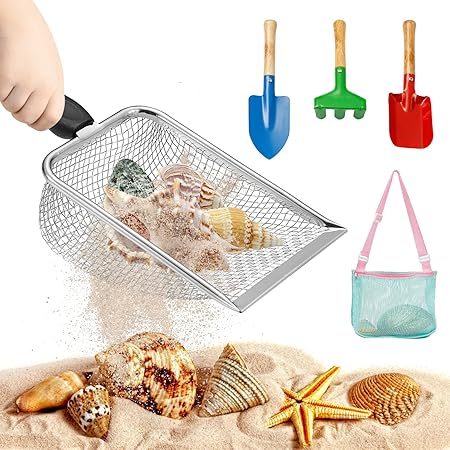 Amazon.com: Vodolo Beach Mesh Shovel with Mesh Beach Bag for Shell ...