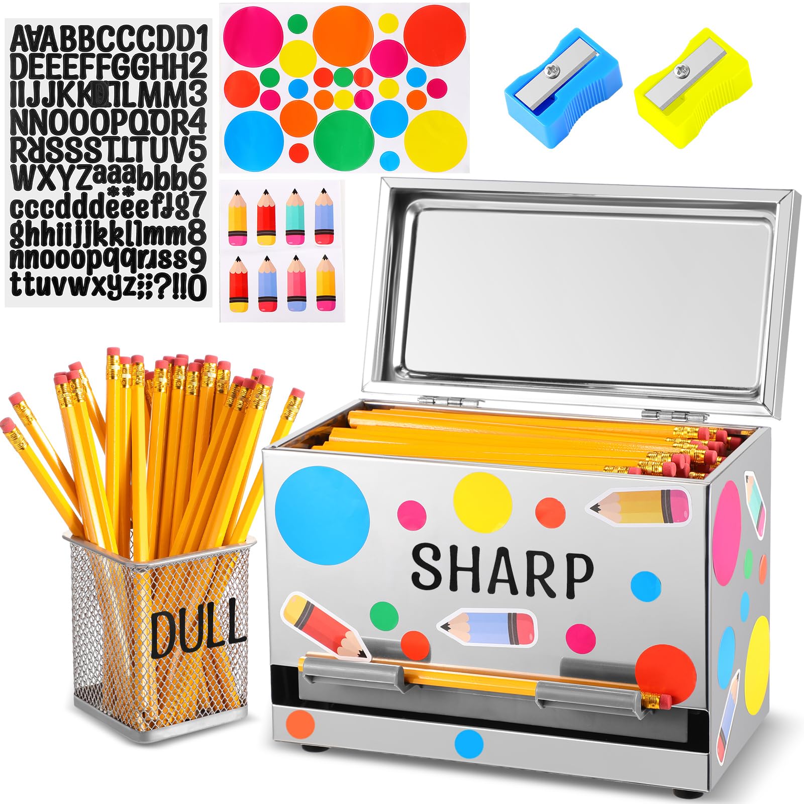Snapklik.com : 57 Pcs Pencil Dispenser Kit Stainless Steel Sharp And ...
