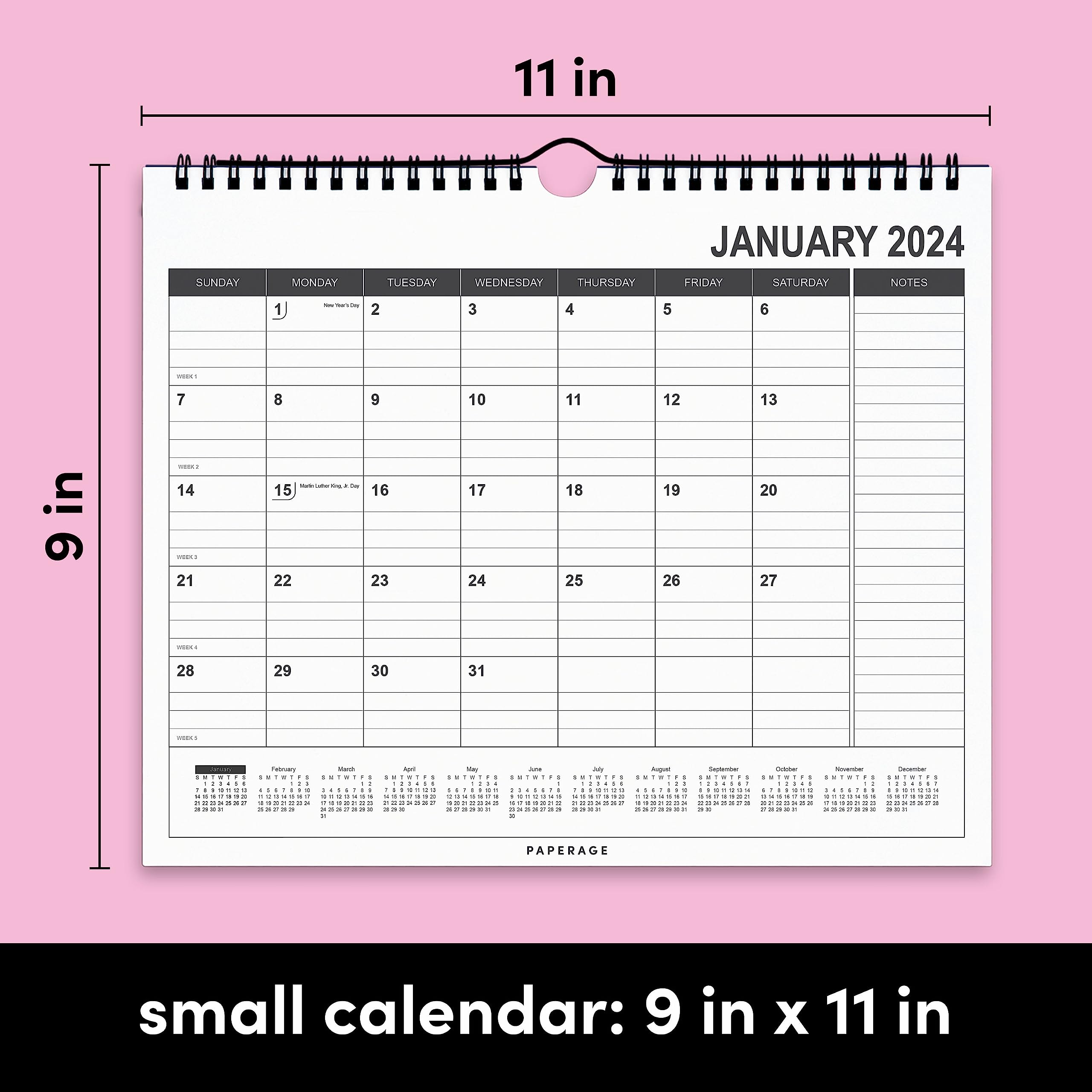 Snapklik.com : PAPERAGE Calendar 2024-12 Month (Black & White ...