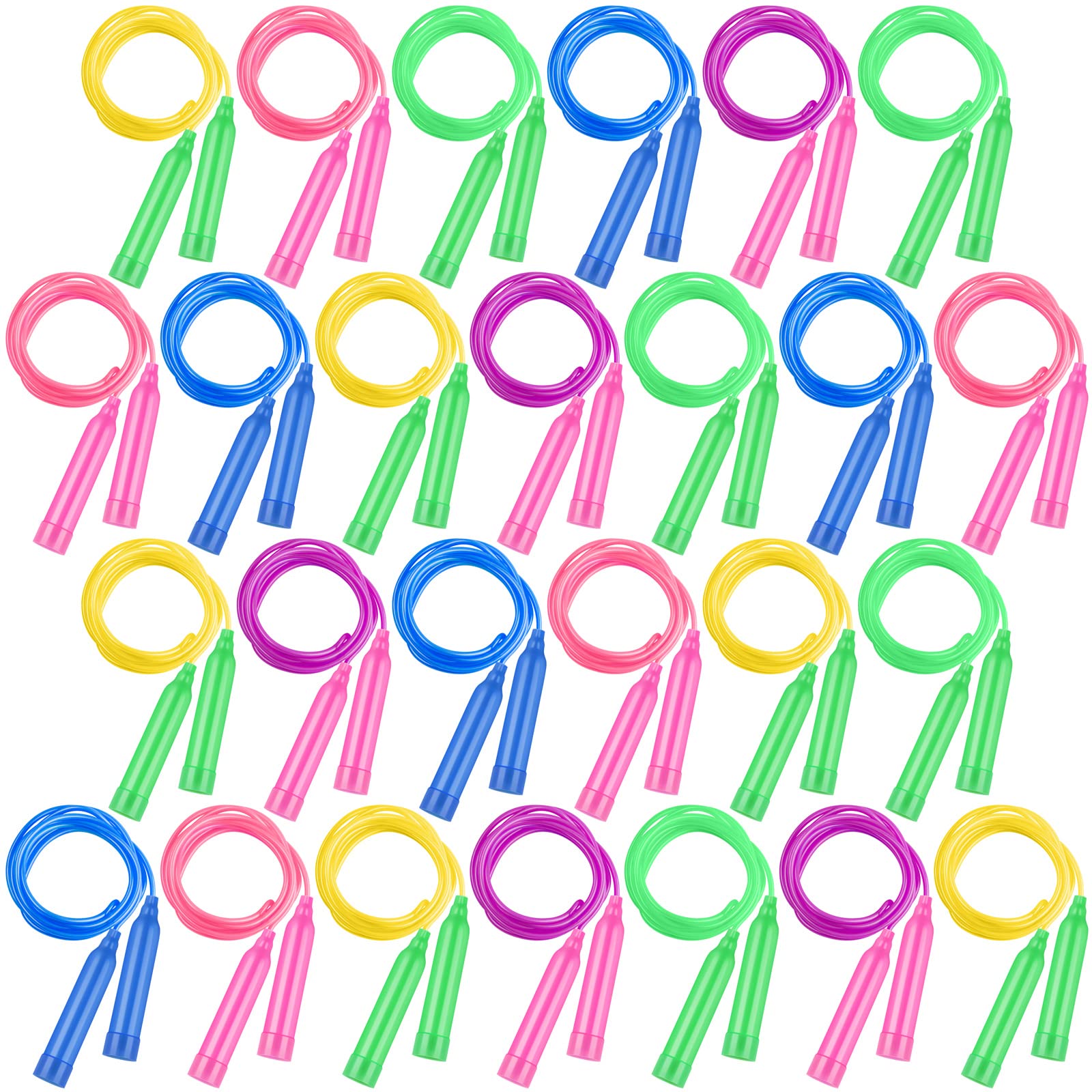 Snapklik.com : 36 Packs Kids Jump Rope Set 7.3 Feet Adjustable Skipping ...