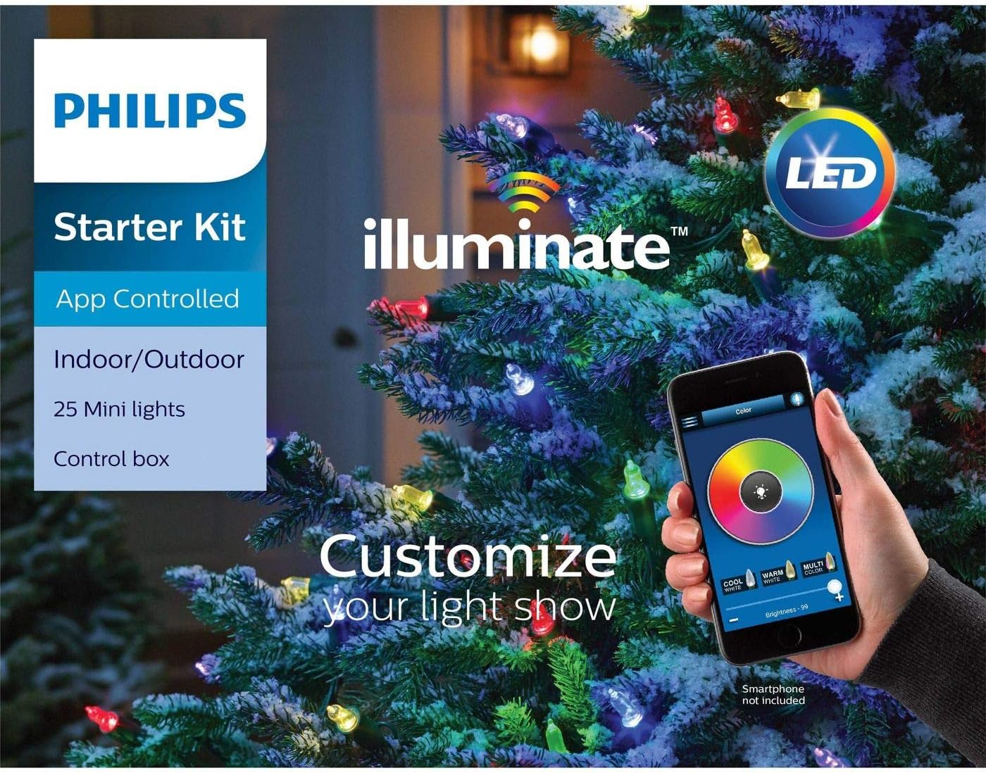 Amazon.com: Philips LED Illuminate 25 Faceted C9 String Light Starter ...