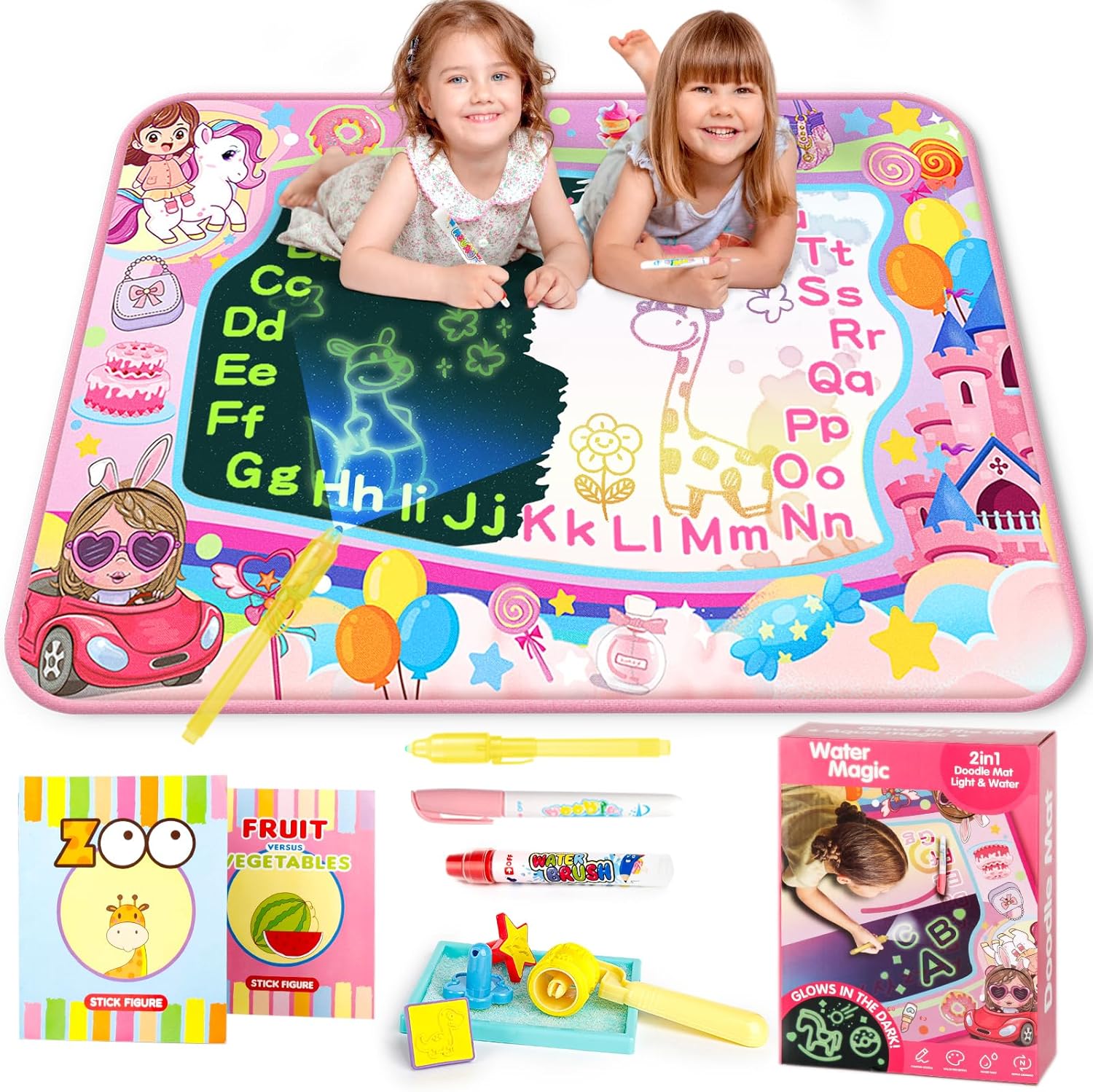 Amazon.com: KULARIWORLD Water Doodle Mat Glowing Kids Painting Drawing ...