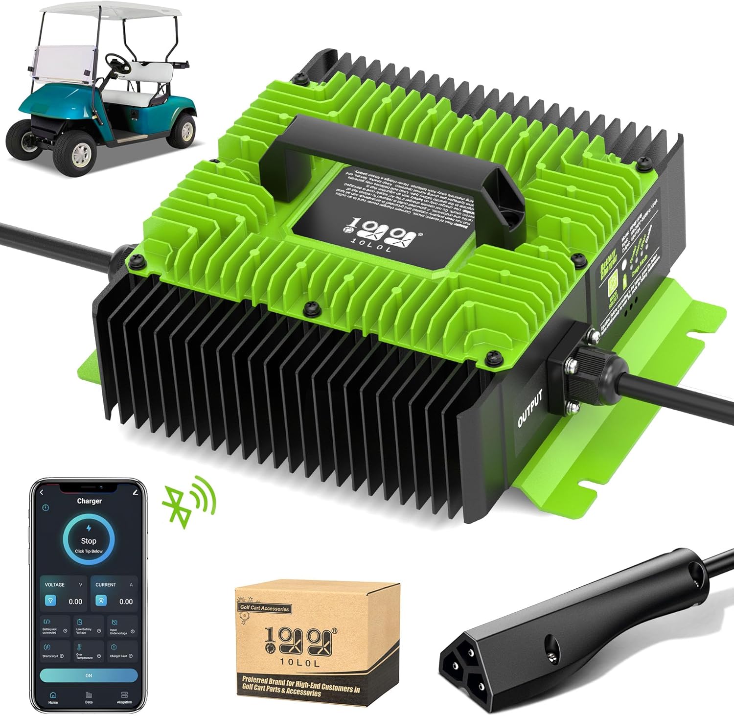 Amazon.com: 10L0L Golf Cart 18 AMP 48V Golf Cart Charger for EZGO RXV ...