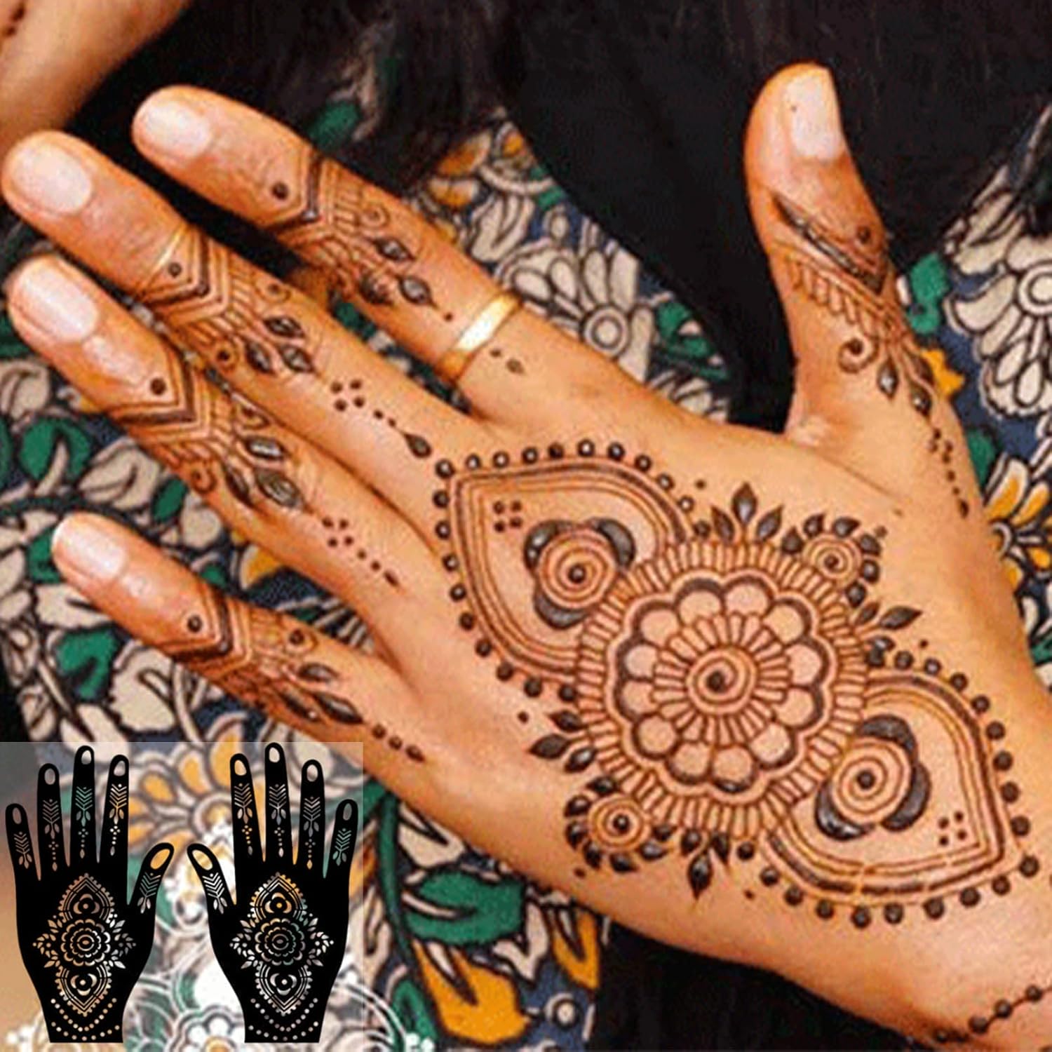Indian Arabian Henna Tattoo Stencils Kit - Hand Templates, Temporary ...