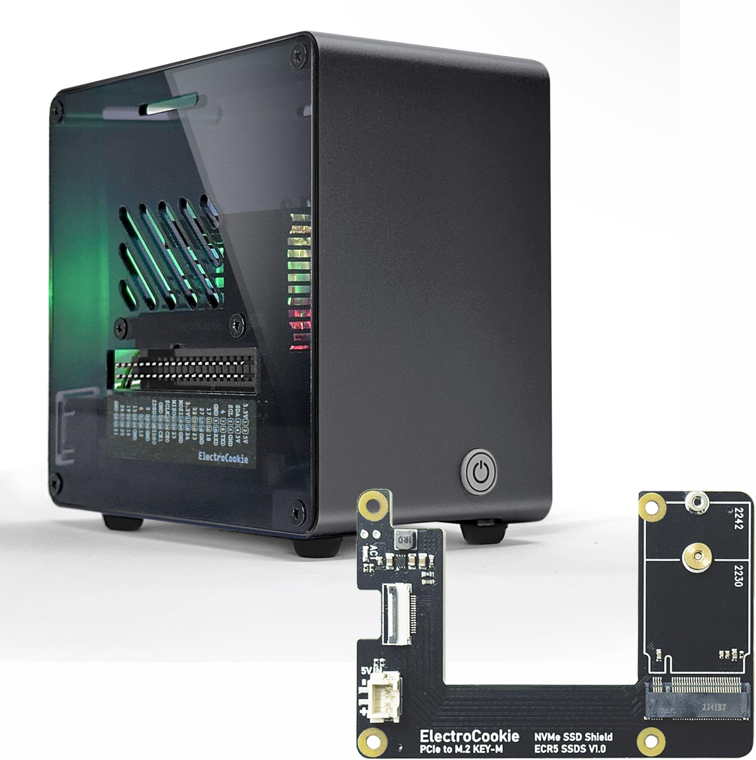 ElectroCookie Raspberry Pi 4 Case, Aluminum Mini Tower Case with ...