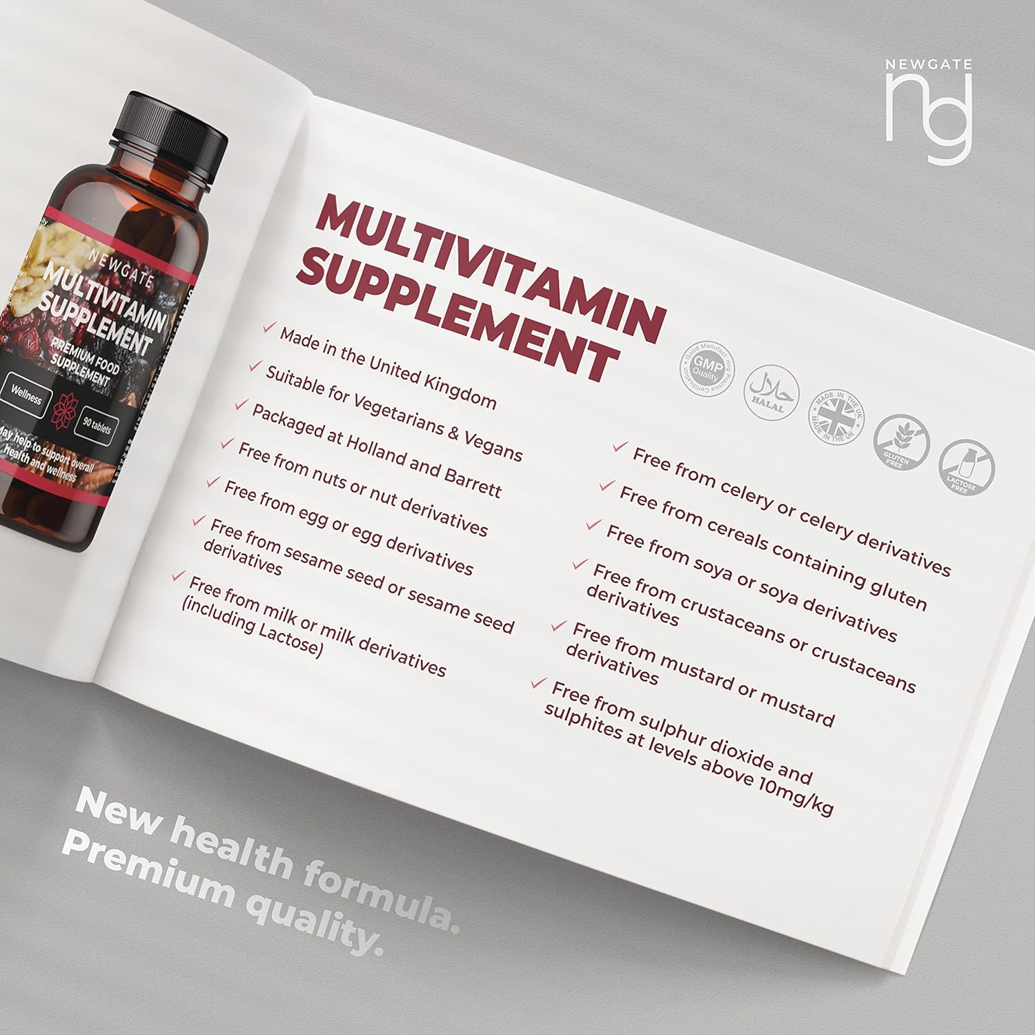 Newgate Labs Suplemento multivitamínico 90 tabletas vegetarianas ...