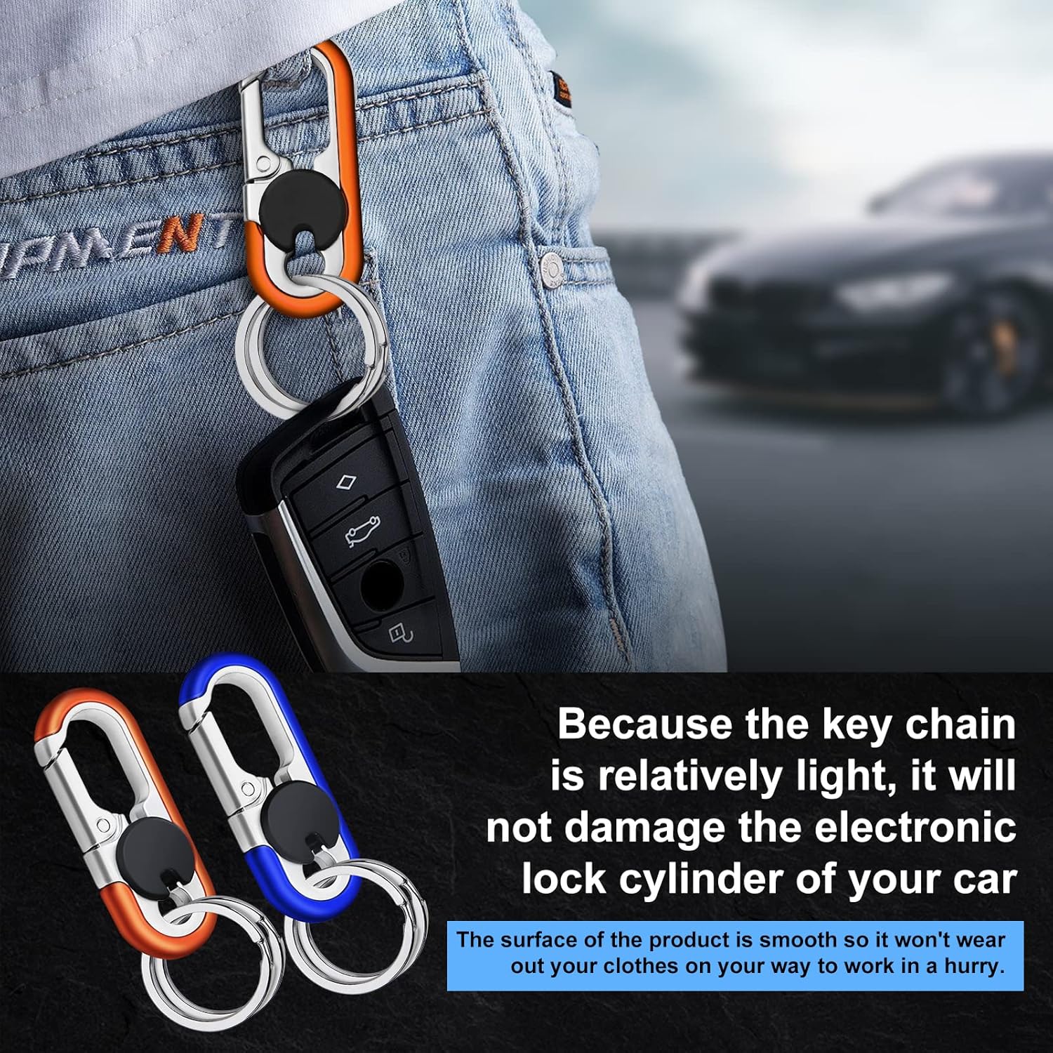 2 PCS Men’s Car Keychains, Personalized Car Keychain for Men Women ...