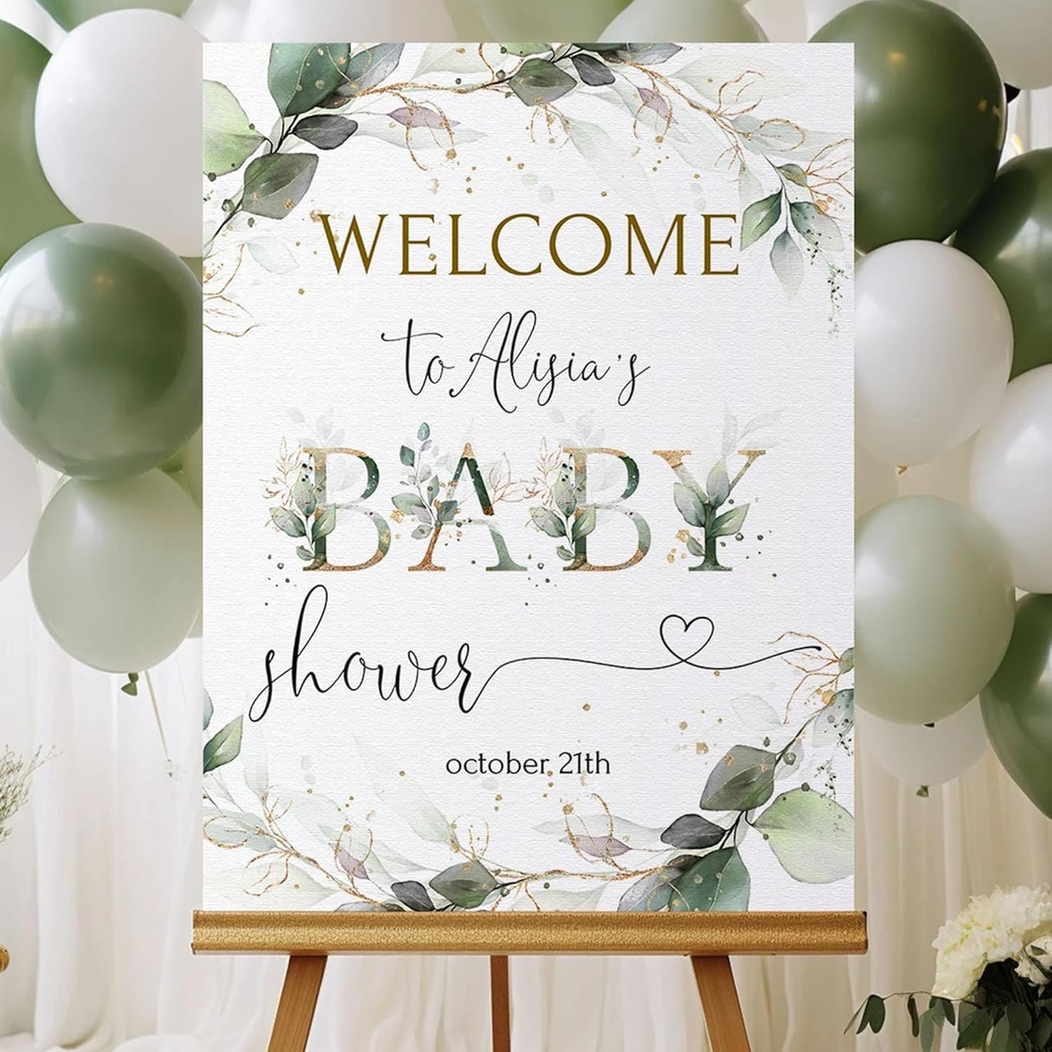 Amazon.com : Baby Shower Welcome Sign, Personalized Baby Shower Welcome ...