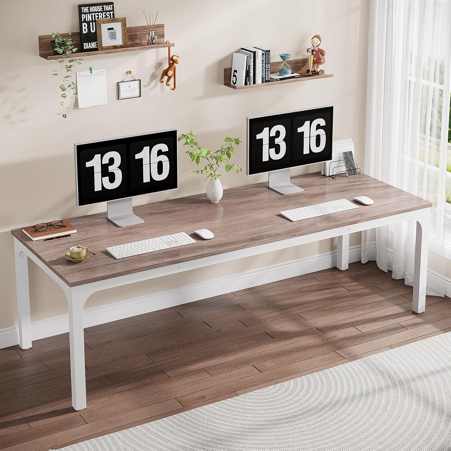 Amazon.com: Tribesigns 2-Person Home Office Desk, 78.7" Extra Long ...