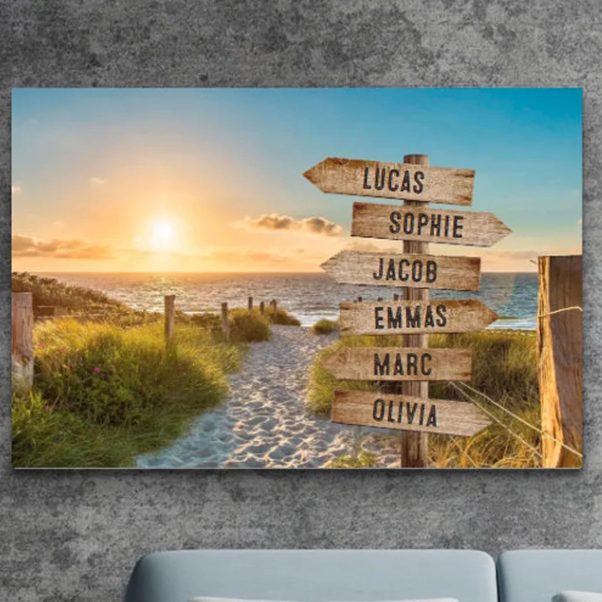 Amazon.com: Custom Multi-Name Family Signpost Canvas, Personalized ...