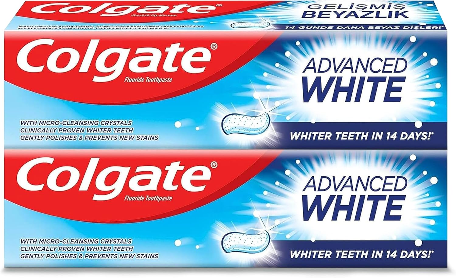 Colgate Toothpaste Advanced White, Whitening Toothpaste, 2x100 ml, 2 ...