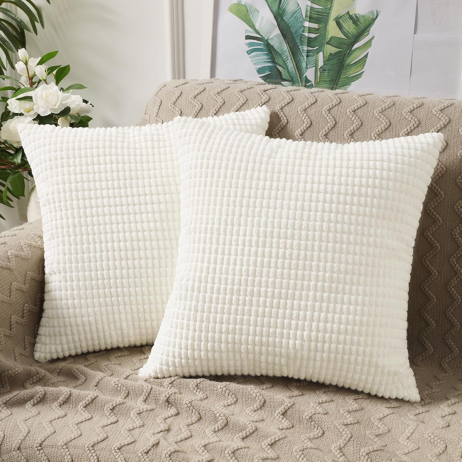 Amazon.com: BeBen Christmas Throw Pillow Covers 18x18 - Set of 2 ...