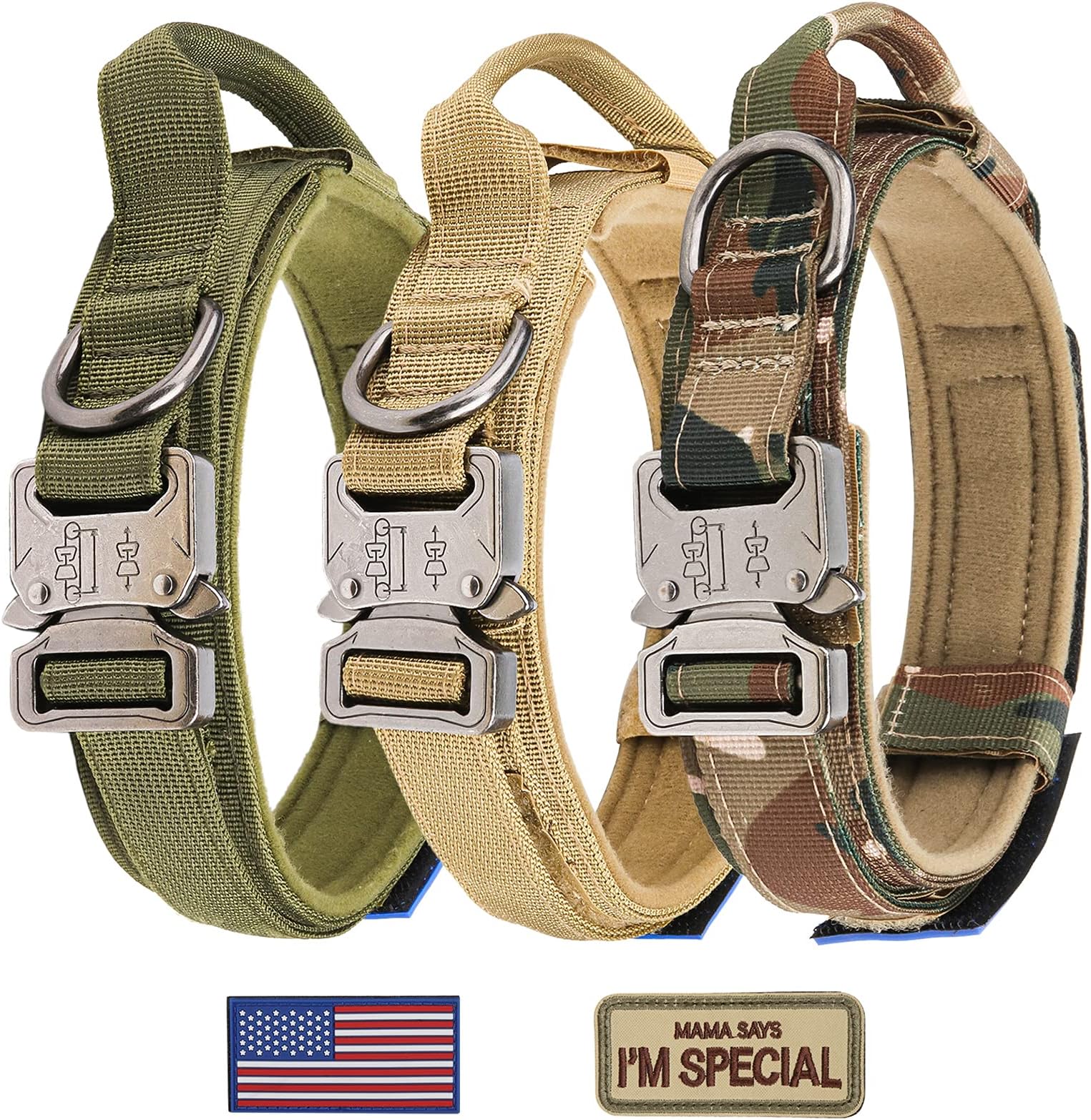 Amazon.com : Personalized Military Tactical Dog Collar with Handle ...
