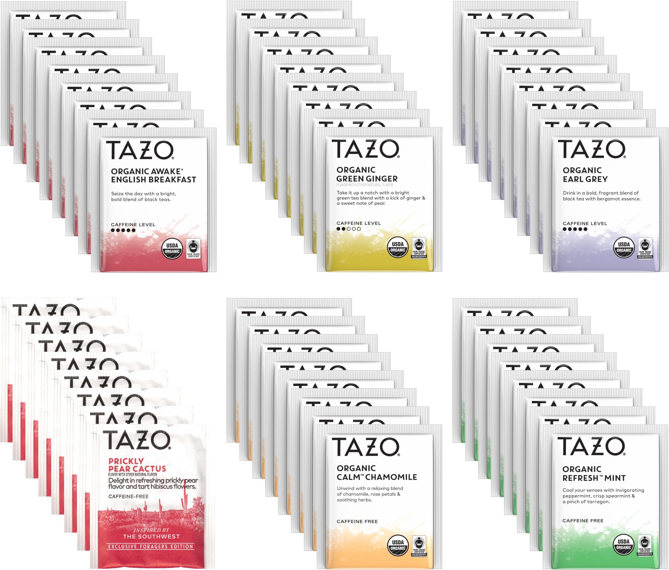 Amazon.com: TAZO Tea Bags Sampler, 48 Count Variety Gift Box, 6 ...
