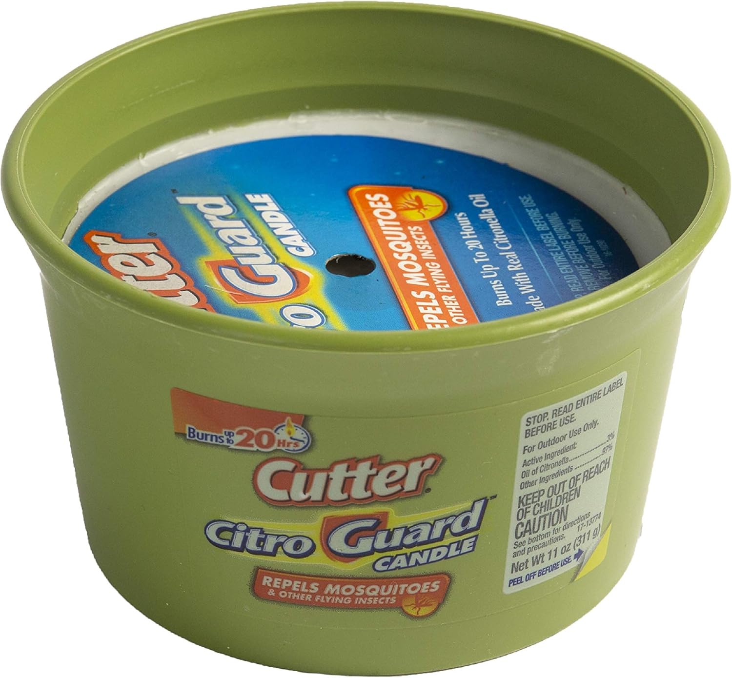 Amazon.com : Cutter CitroGuard Citronella Candle 11 Ounces, Plastic ...