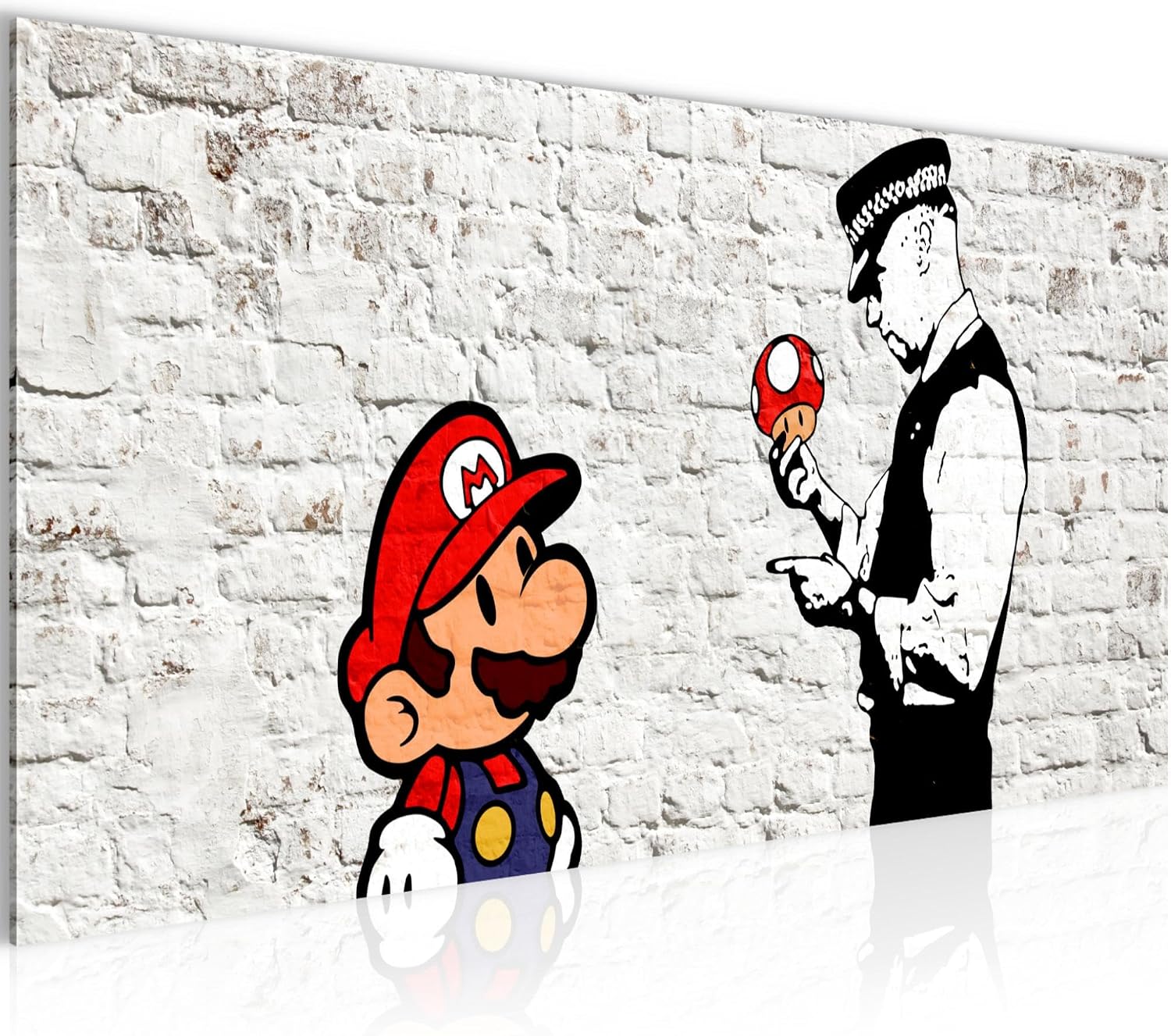 Runa Art Cuadro Decorativo Mario Y El Policía Banksy 1 Parte Moderno ...