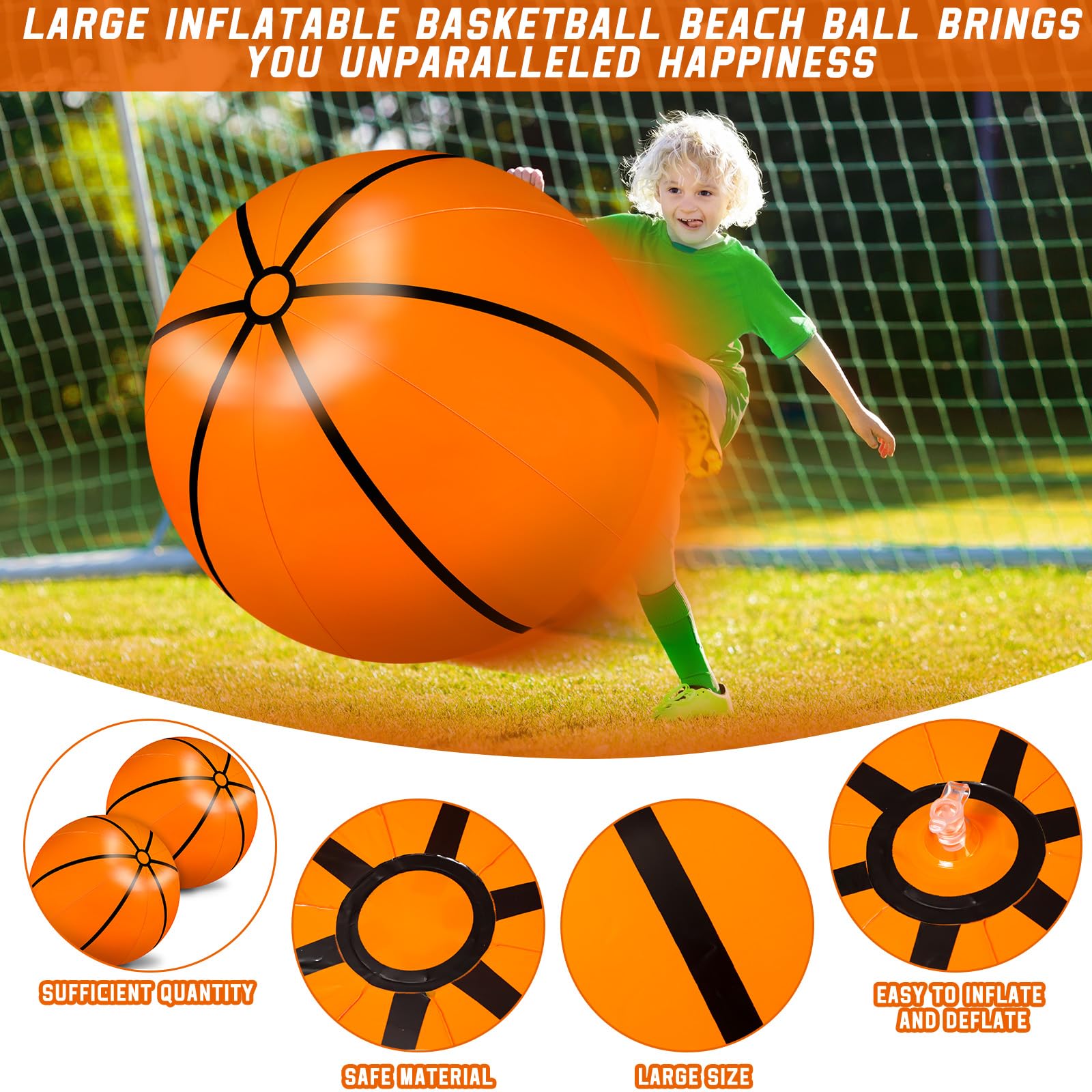 Snapklik.com : Meooeck 27 Inch Inflatable Basketball Giant Beach Balls ...