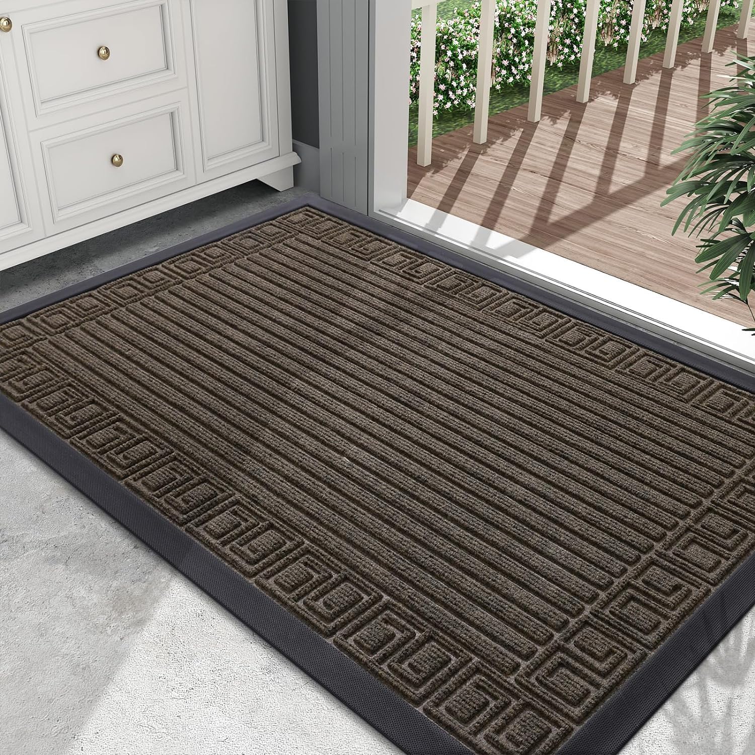 Colorxy Front Indoor Outdoor Door Mats, Heavy Duty Rubber Non Slip ...