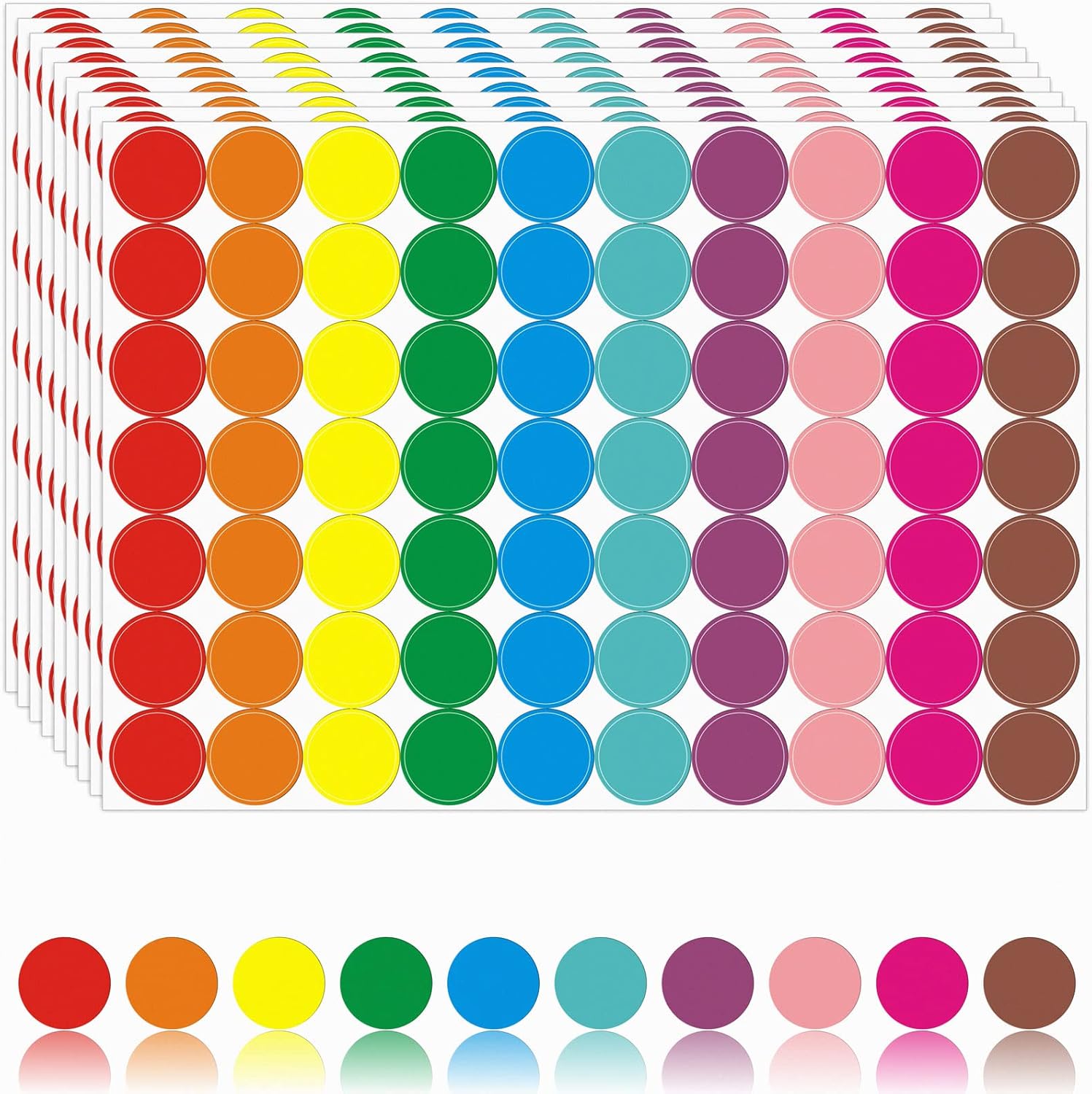 Amazon.com : 2100 PCS 3/4 Inch Dot Stickers Circle Color Coding Labels ...