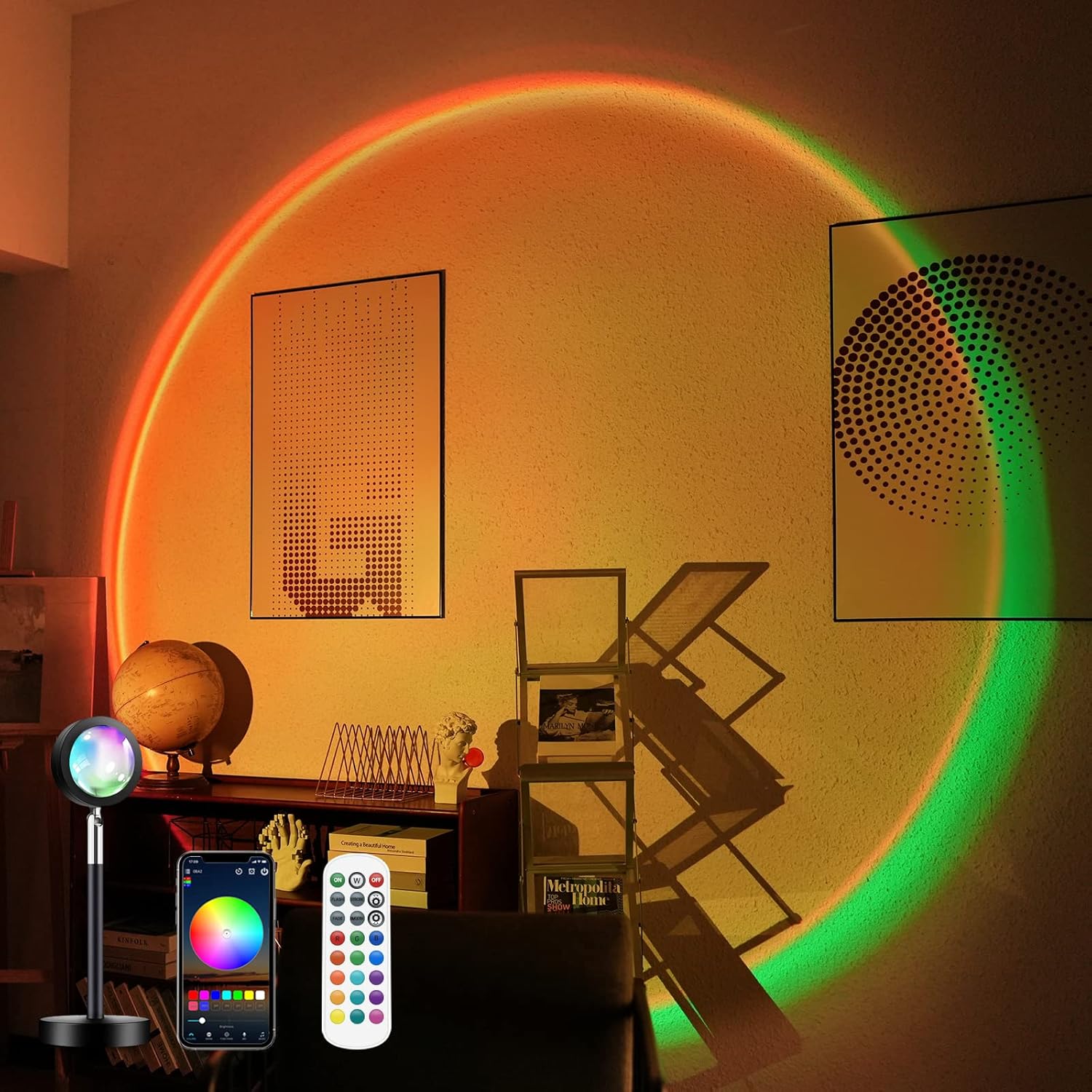 Amazon.com: Tsrarey Sunset Lamp Projector with Remote Control, Multiple ...