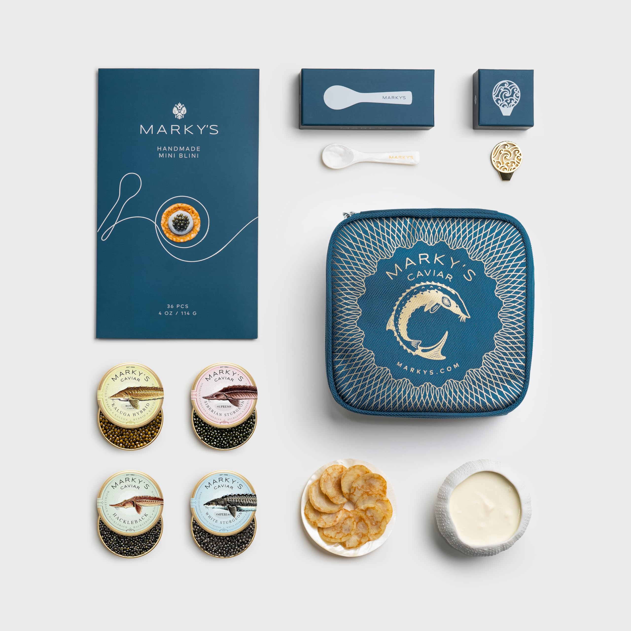 Amazon.com: MARKY'S Curated Caviar Tasting Gift Set - 0.5 oz / 14 g ...