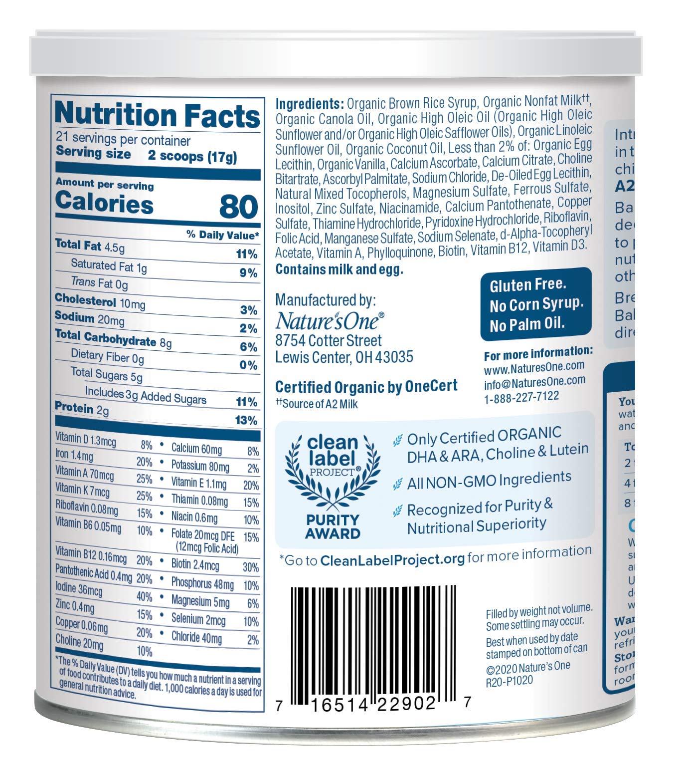 Baby's Only Organic Premium Dairy with DHA & ARA Toddler Formula, 12.7 ...