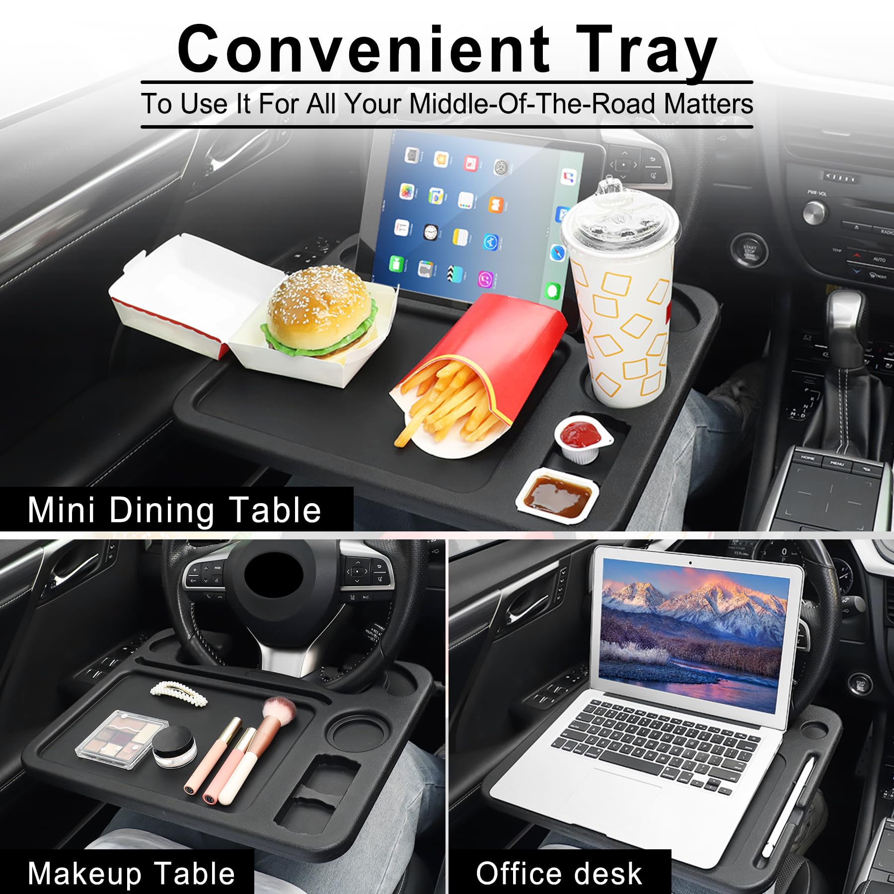Snapklik.com : JUSTTOP 4 In 1 Car Steering Wheel Desk For Laptop ...