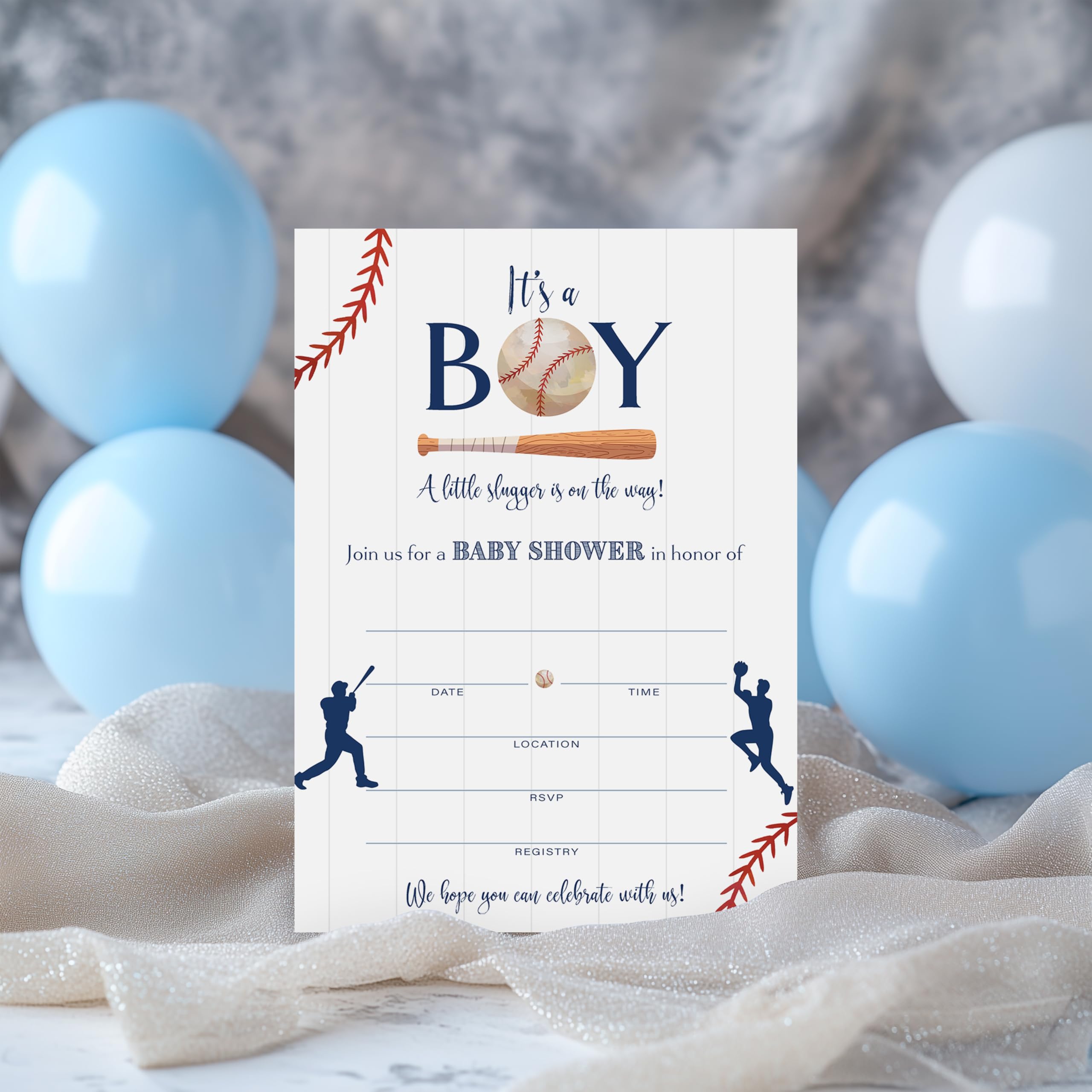 Kids Baseball Party Supplies 25 Pcs Baseball Birthday Party Invitations ...