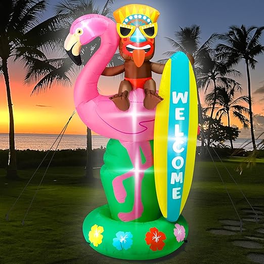 Amazon.com: 6FT Hawaiian Inflatables, Outdoor Inflatable Tiki Flamingo ...