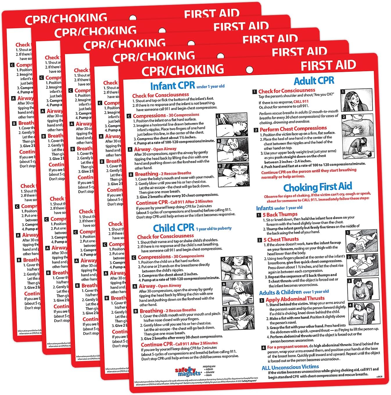 Amazon.com: First Aid and Choking Poster, 11' x 17", Laminated ...