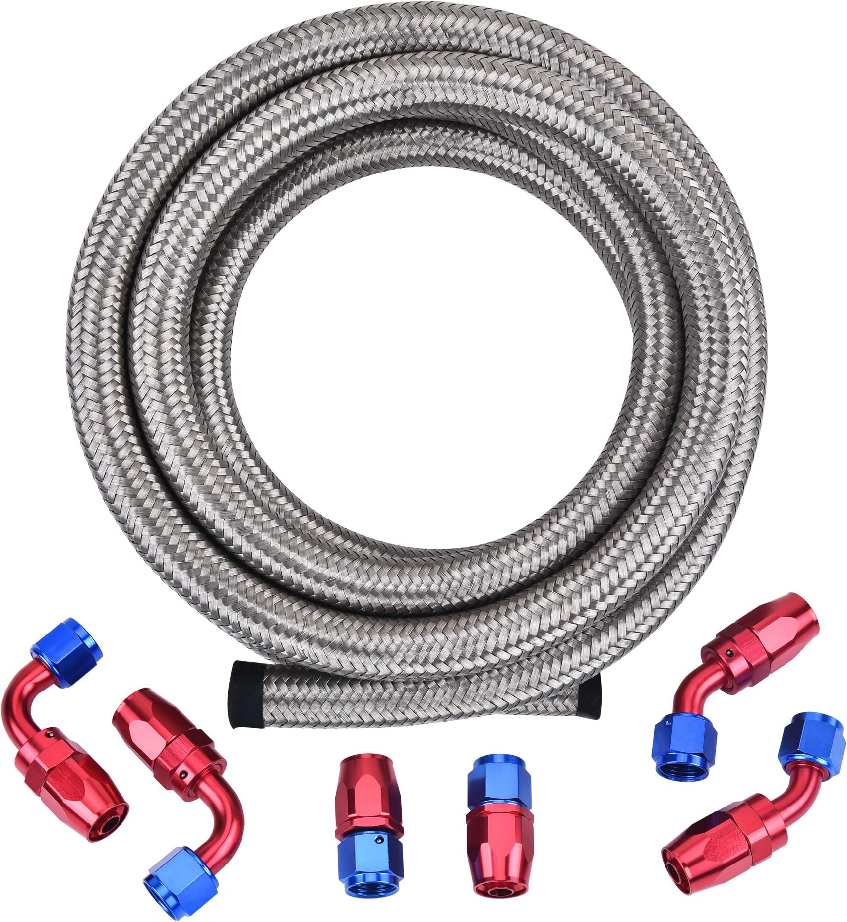 Amazon.com: TCTAuto 8AN Fuel Line 20Ft Stainless Steel Braided Oil Gas ...