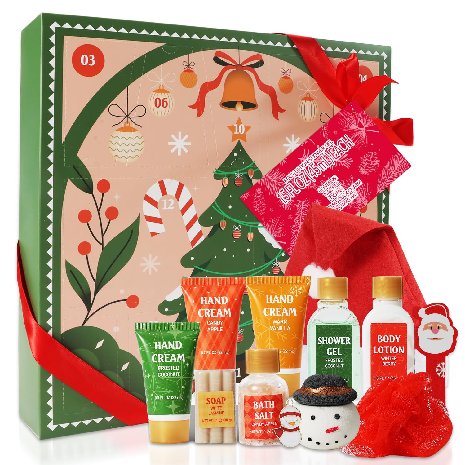 Christmas Advent Calendar for Women 2024 Bath and Body Gift Set with ...